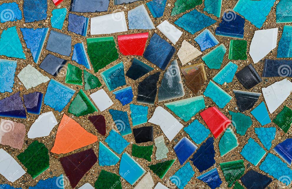Multi-colored Square Mosaics Close-up View. Stock Photo - Image of wall ...