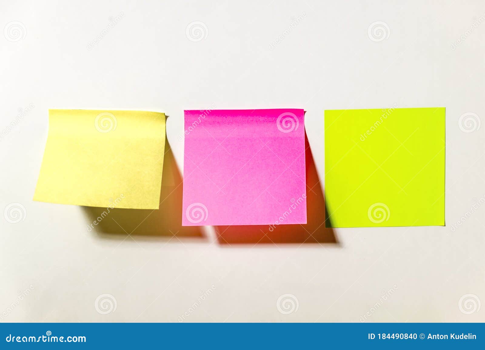 Multi-colored Square Post-it Notes Pasted on a White Wall Stock Photo ...