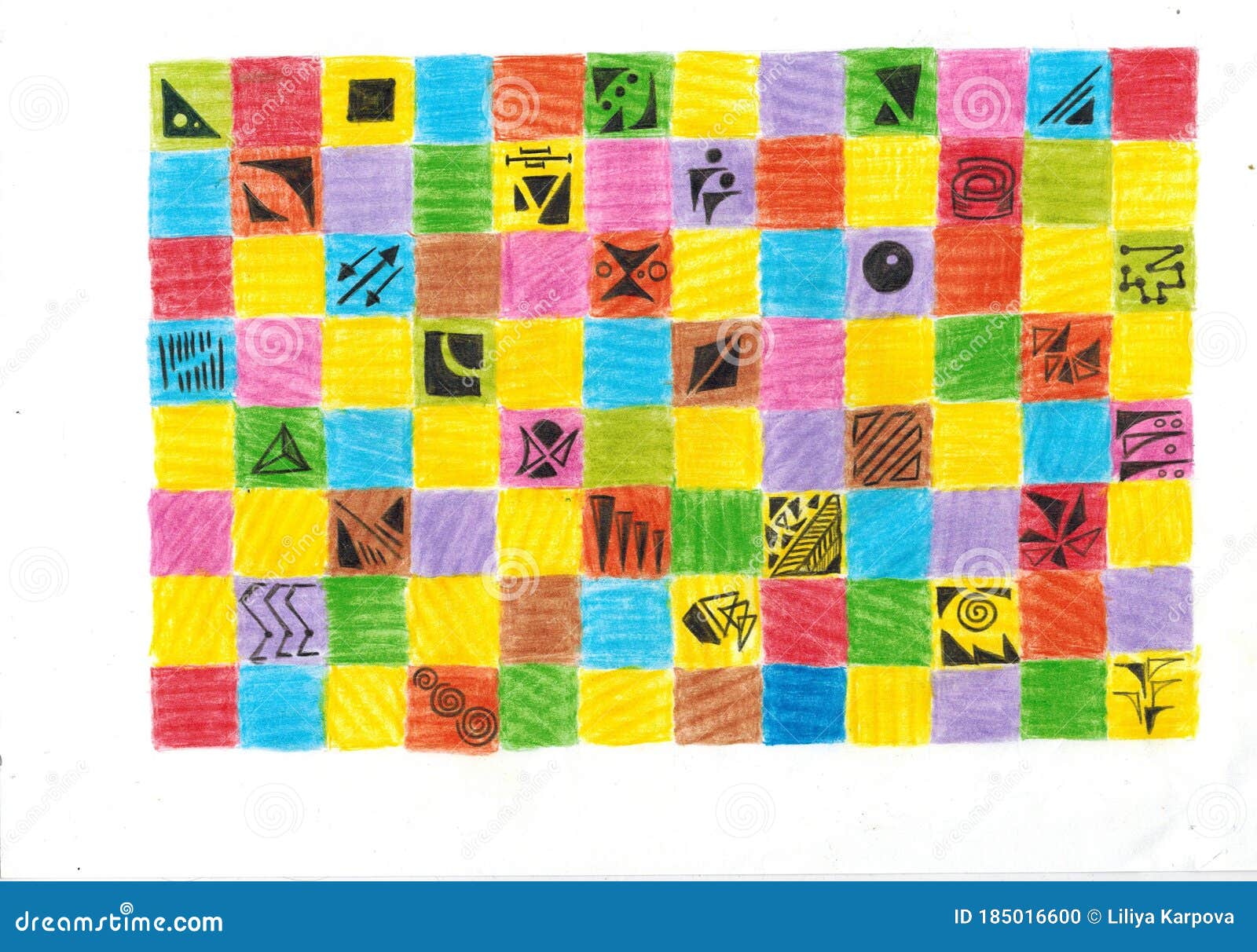 Multi-colored Squares are Collected in a Rectangle on Several There are ...