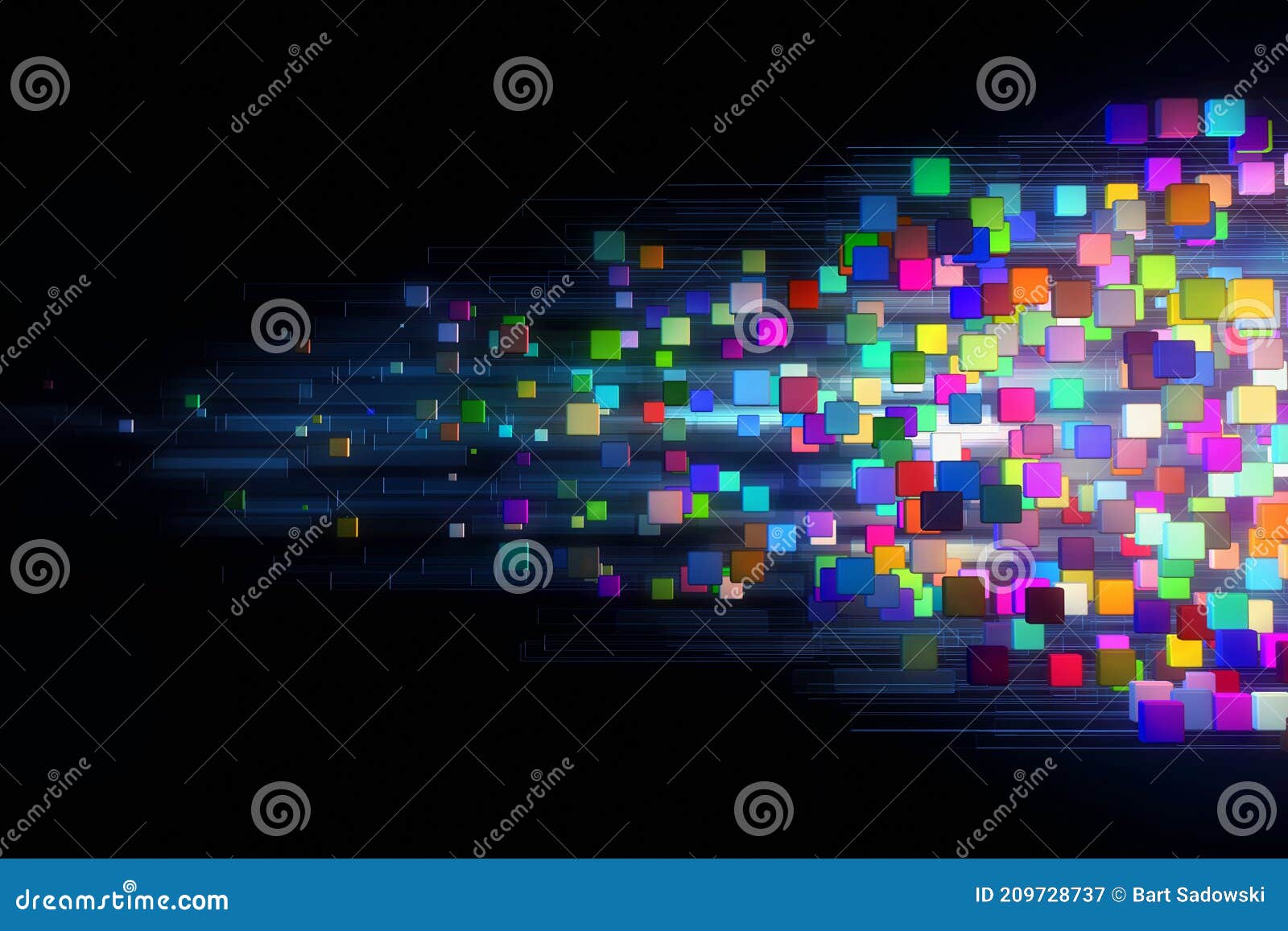 Square Multicolored Pixels Background Stock Illustration - Illustration ...
