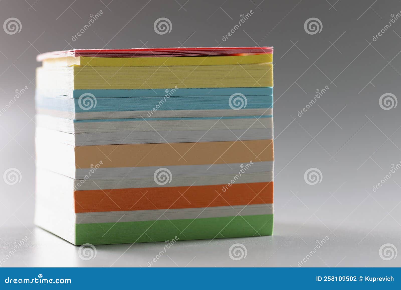 Multi-colored Stack of Paper for Notes, Close-up Stock Photo - Image of ...