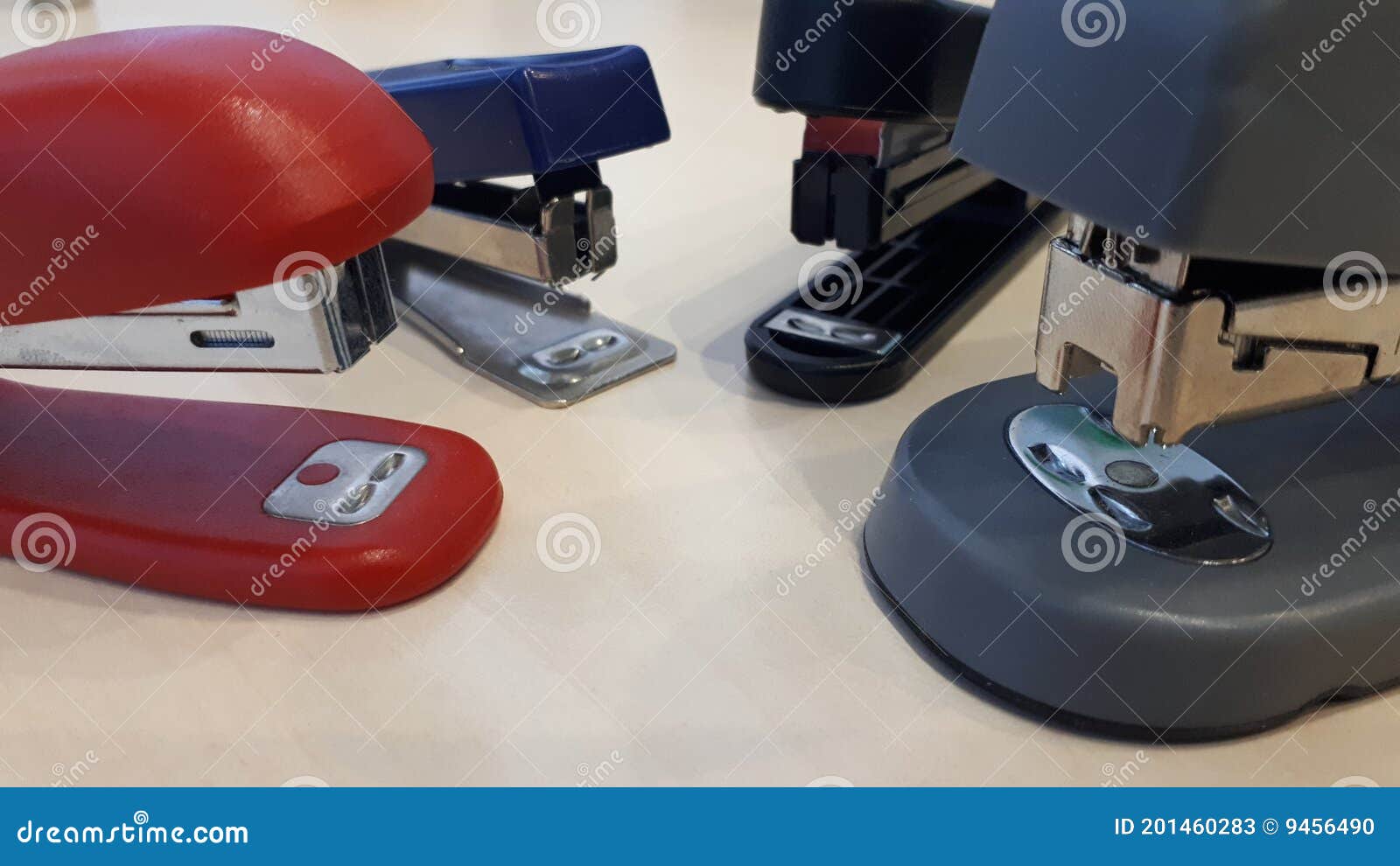 Multi-colored Staplers are Ready To Work Stock Image - Image of staple ...