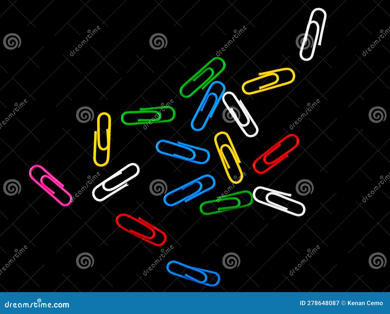 Multi-colored Staples on a Black Background Stock Image - Image of ...