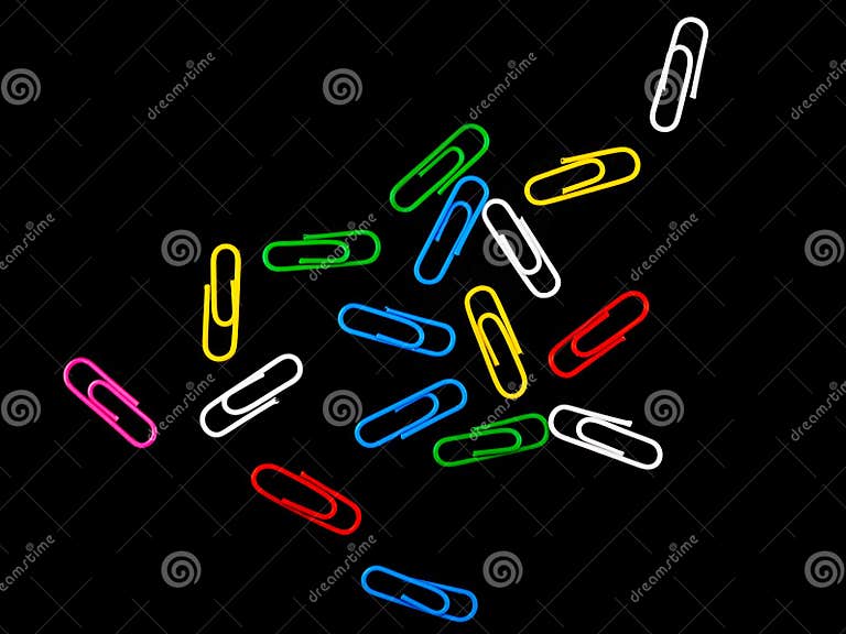 Multi-colored Staples on a Black Background Stock Image - Image of ...