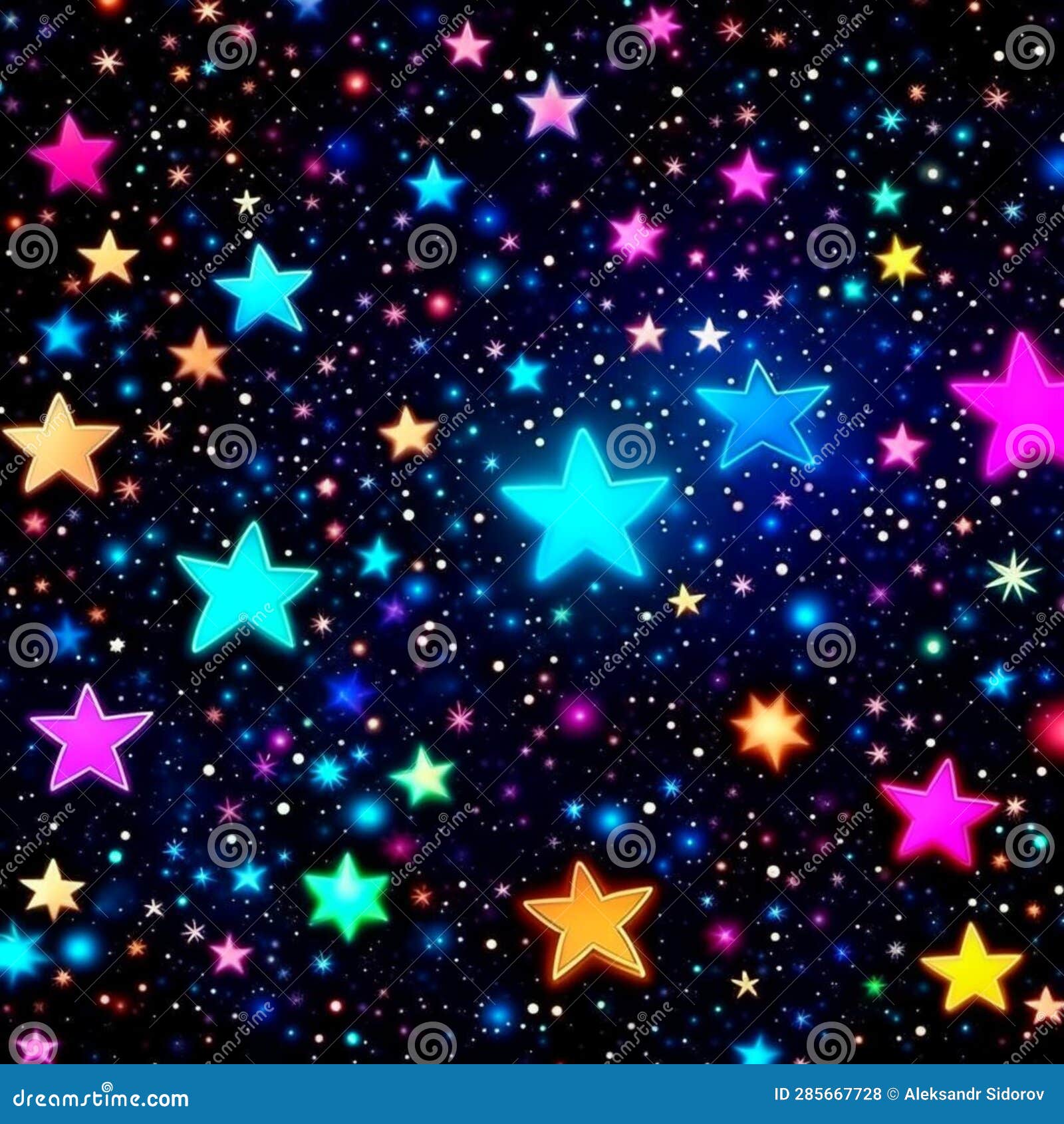 Multi Colored Stars on a Dark Background, Abstraction. Created by AI ...