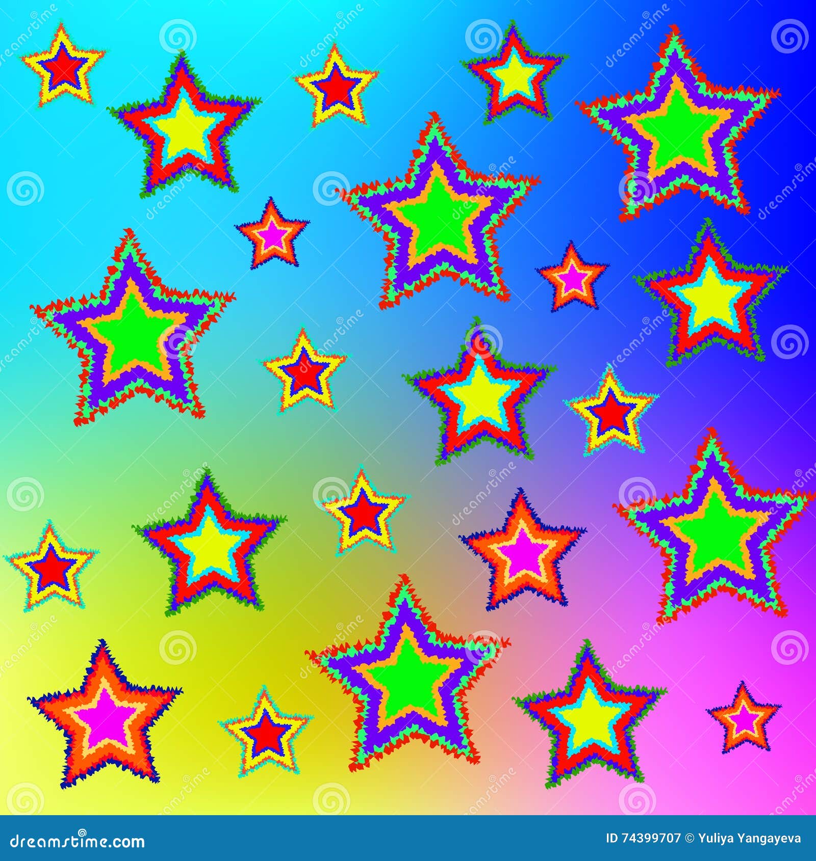 Multi-colored stars. stock vector. Illustration of black - 74399707