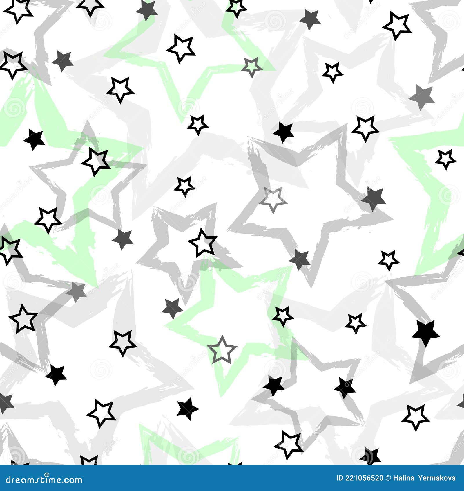 Stars Seamless Pattern. Design for Fabric, Wrapping Paper, Background ...