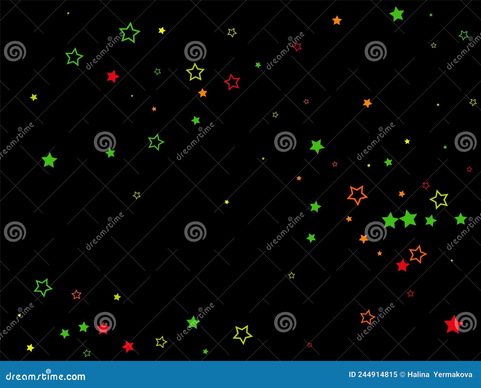 Multi-colored Stars are Scattered on a Black Background. Stock Vector ...