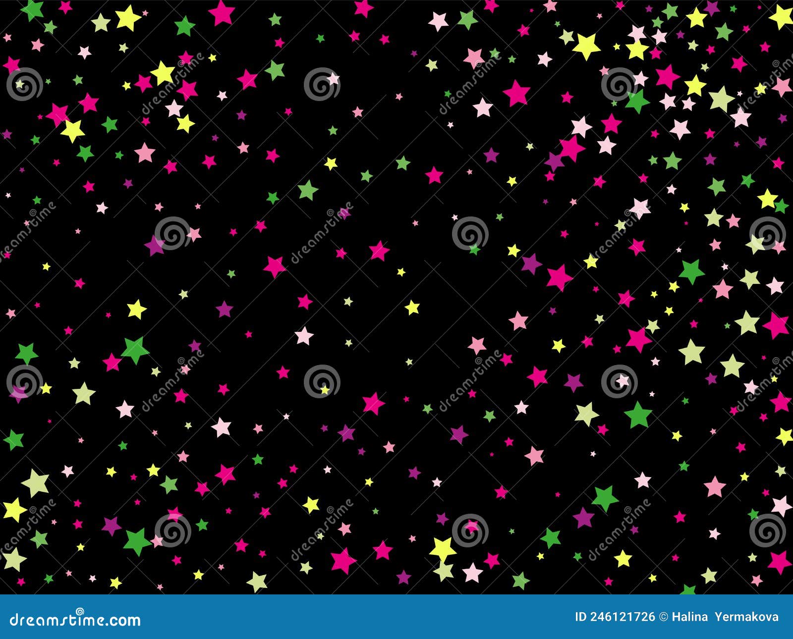 Multi-colored Stars are Scattered on a Black Background. Stock Vector ...