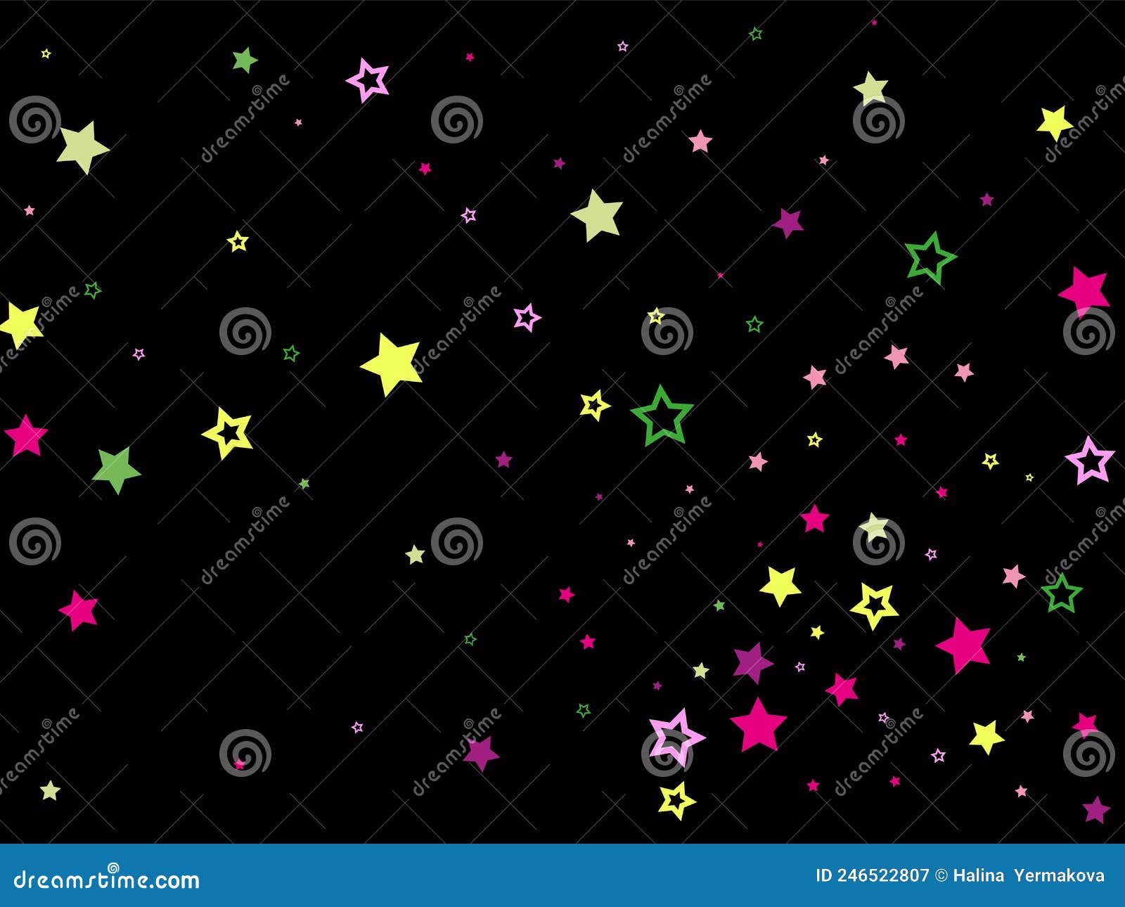 Multi-colored Stars are Scattered on a Black Background. Stock Vector ...