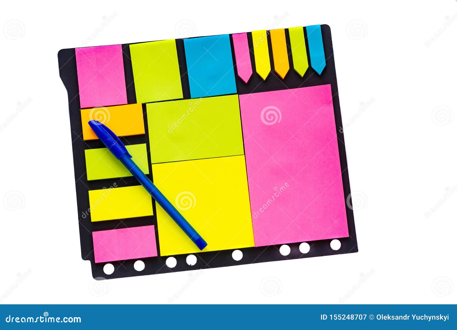 Multi-colored Stickers for Notes of Different Sizes and Shapes with a ...