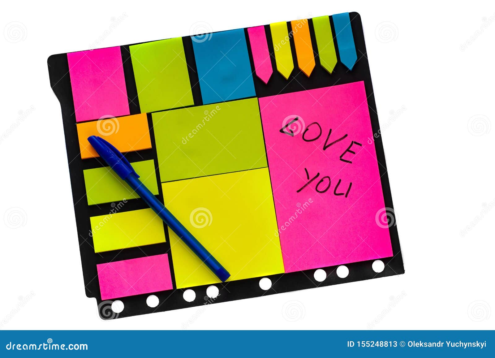 Multi-colored Stickers for Notes of Different Sizes and Shapes with a ...