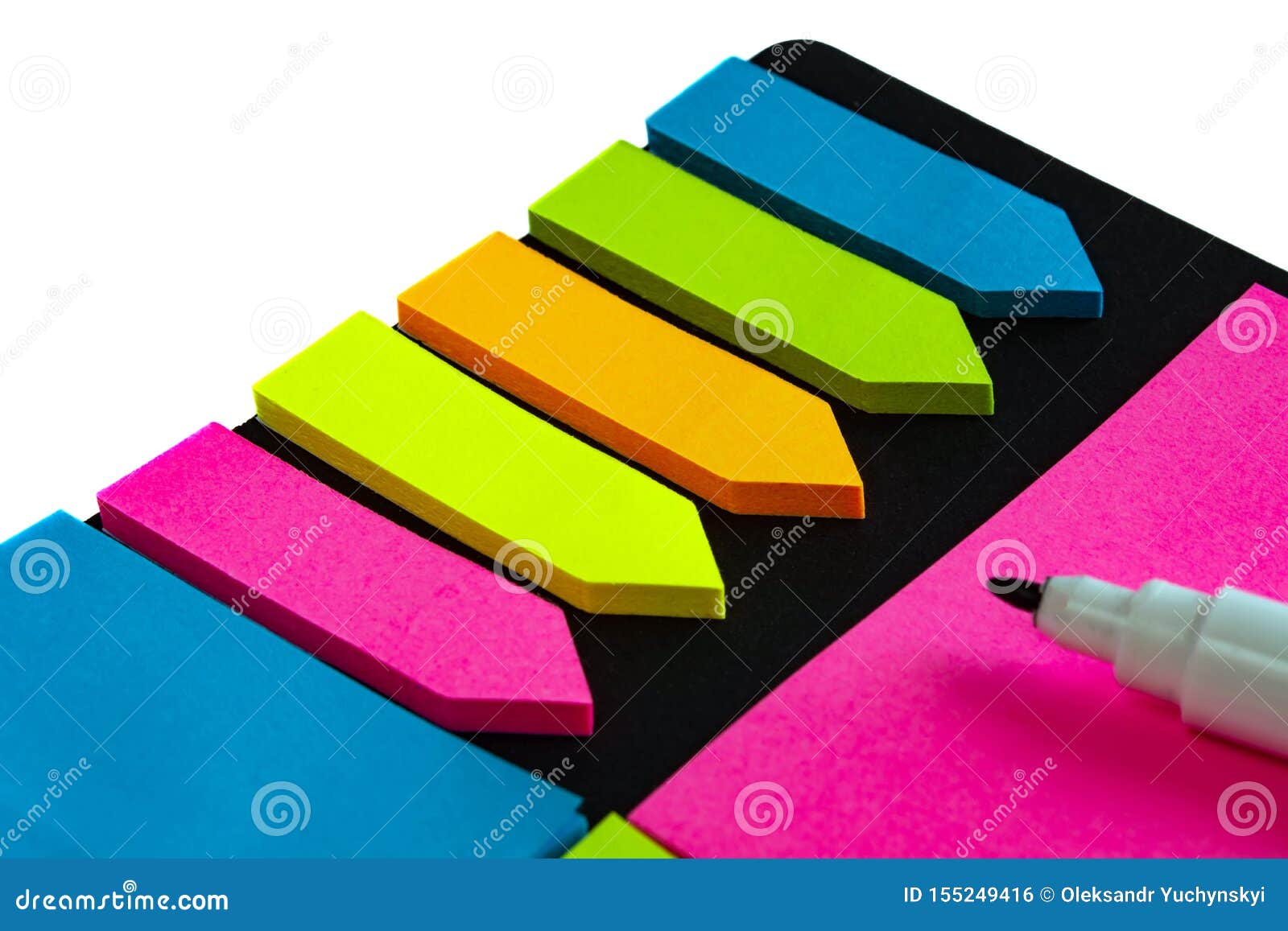 Multi-colored Stickers for Notes of Different Sizes and Shapes with a ...