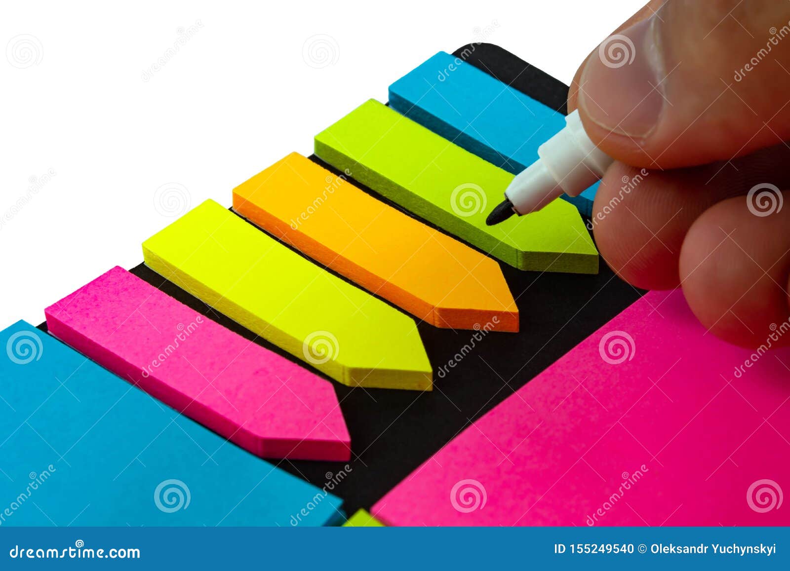 Multi-colored Stickers for Notes of Different Sizes and Shapes with a ...