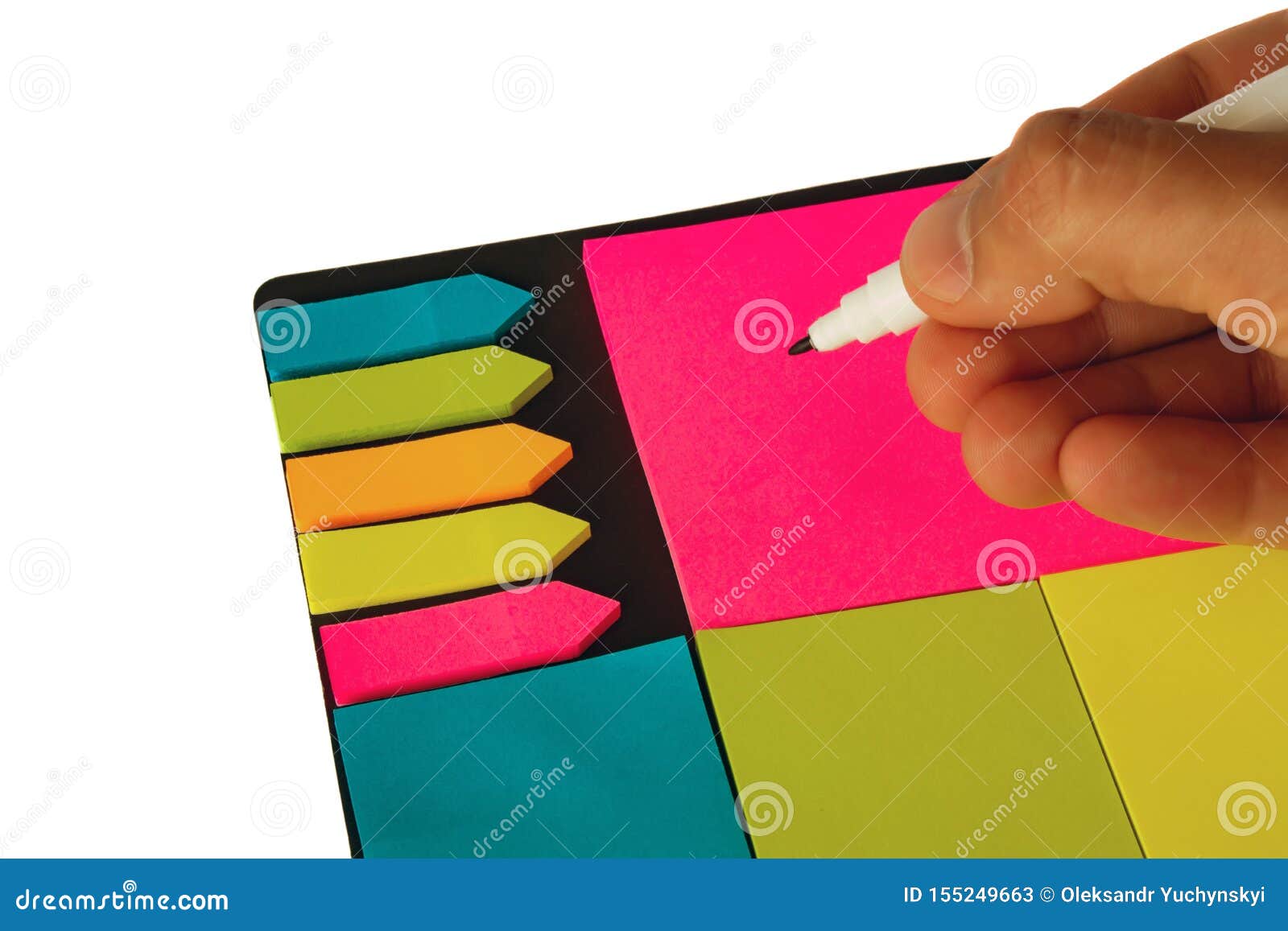 Multi-colored Stickers for Notes of Different Sizes and Shapes with a ...