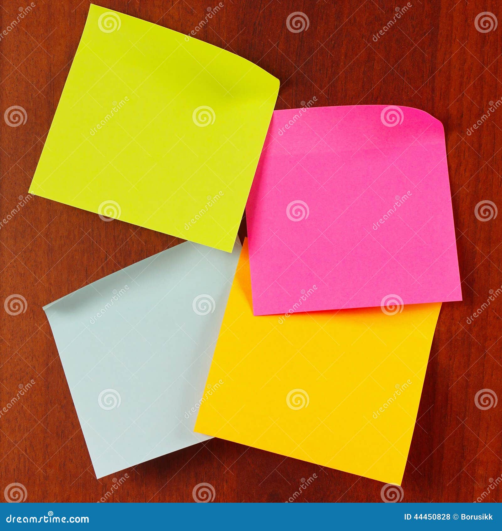 Multi-colored Stickers on Wooden Board from Notice Stock Photo - Image ...