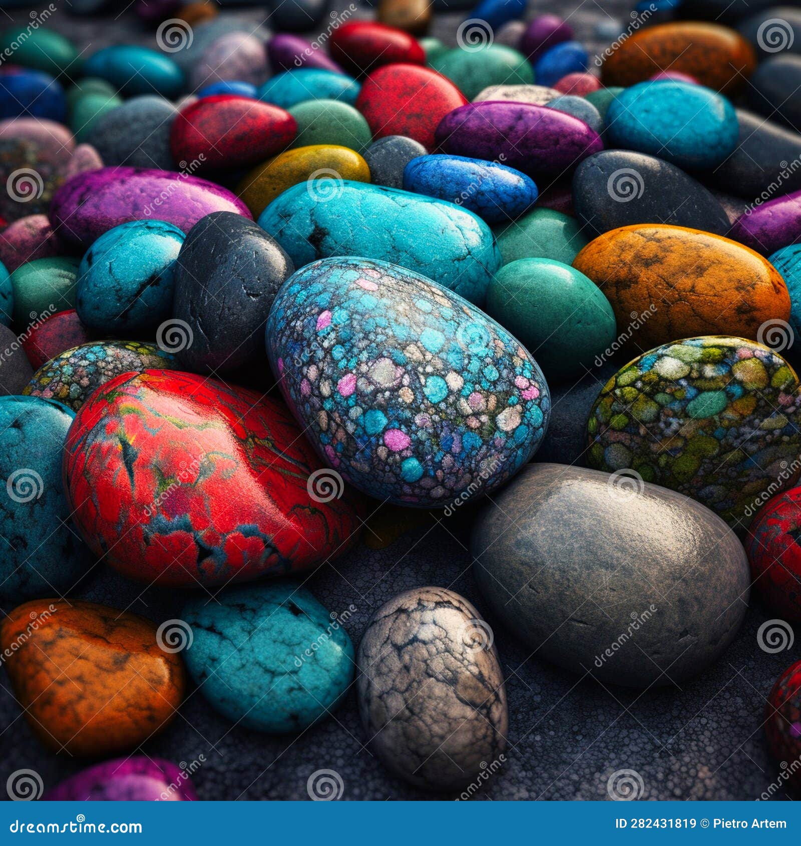 Multi-colored Stone Rocks with Various Colors, Generative AI Stock ...