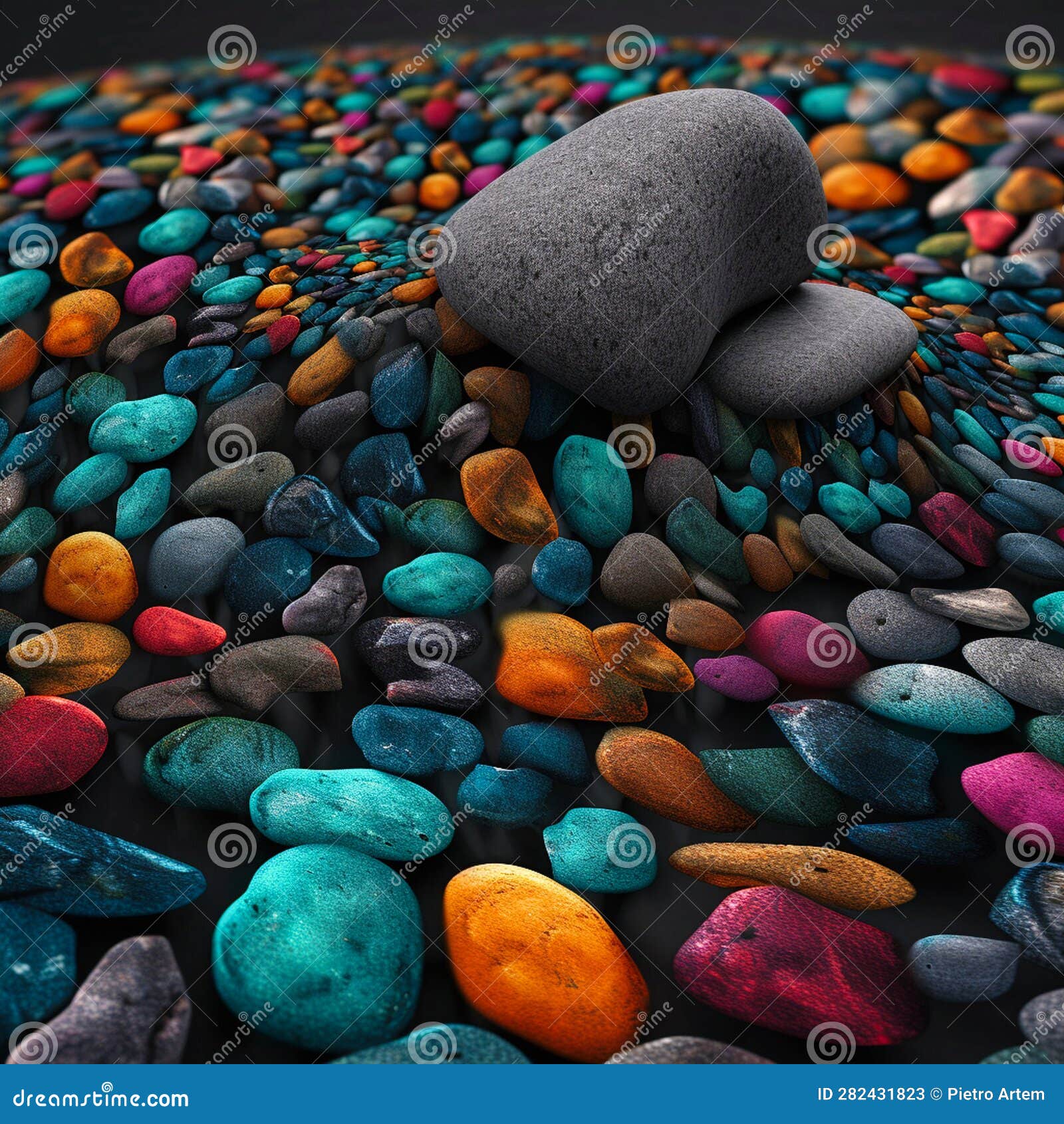 Multi-colored Stone Rocks with Various Colors, Generative AI Stock ...