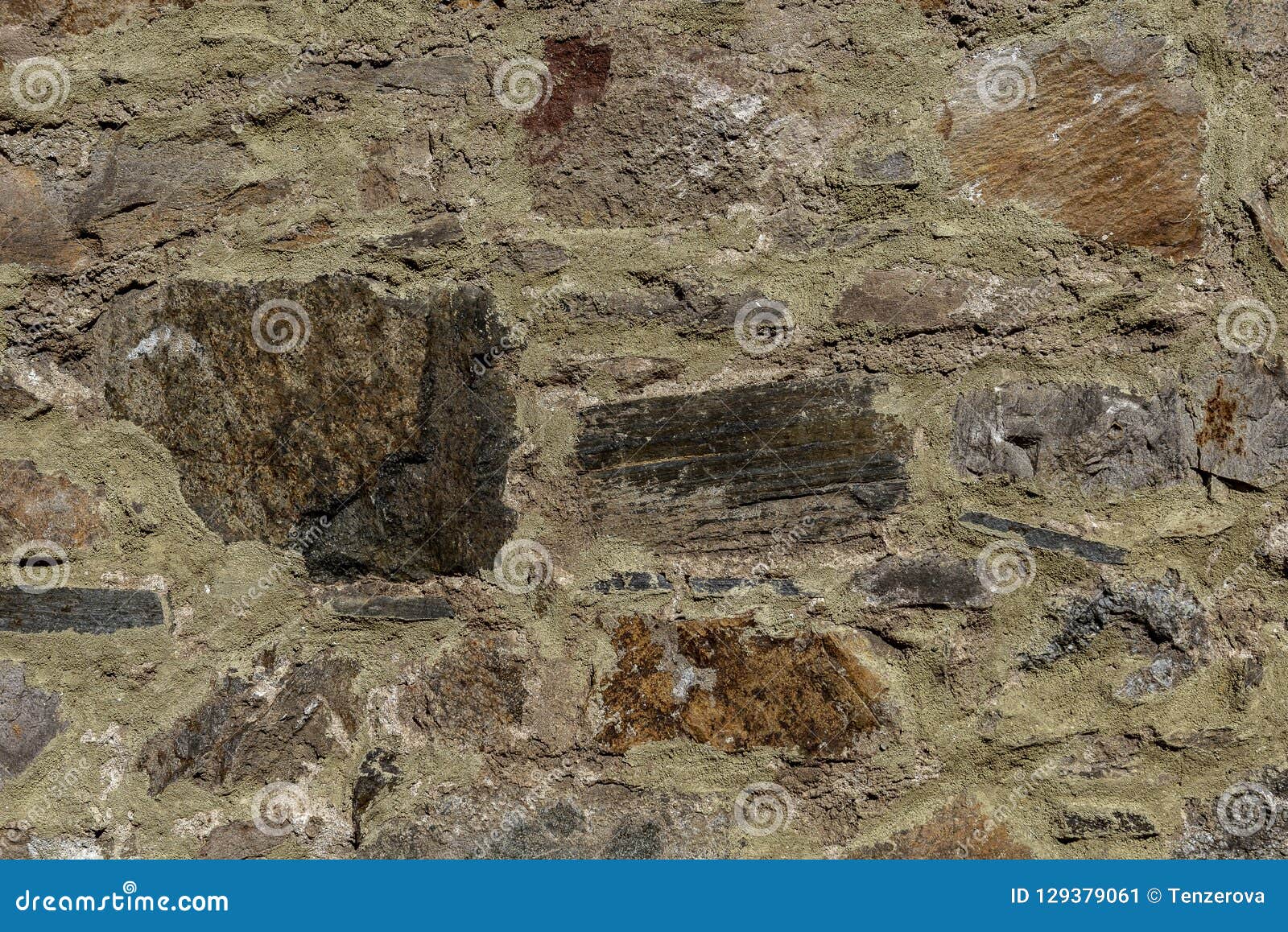 Multi-colored Stone Wall of an Old Historic Building Stock Image ...