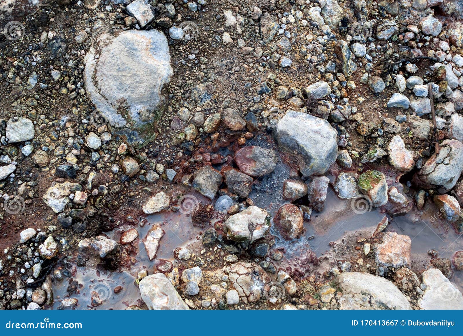 Multi-colored Stones Boulders and Clay, Geothermal Stock Image - Image ...