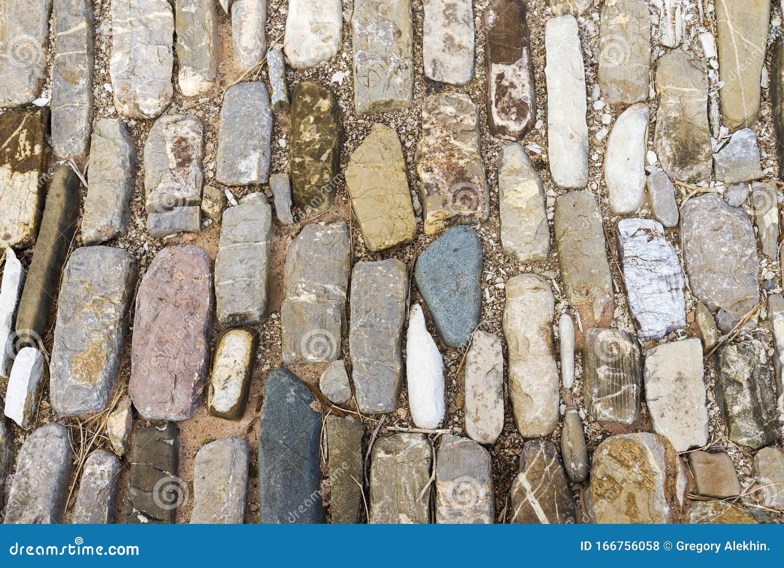 Multi-colored Stones on the Ground. Different Shapes and Sizes Stock ...