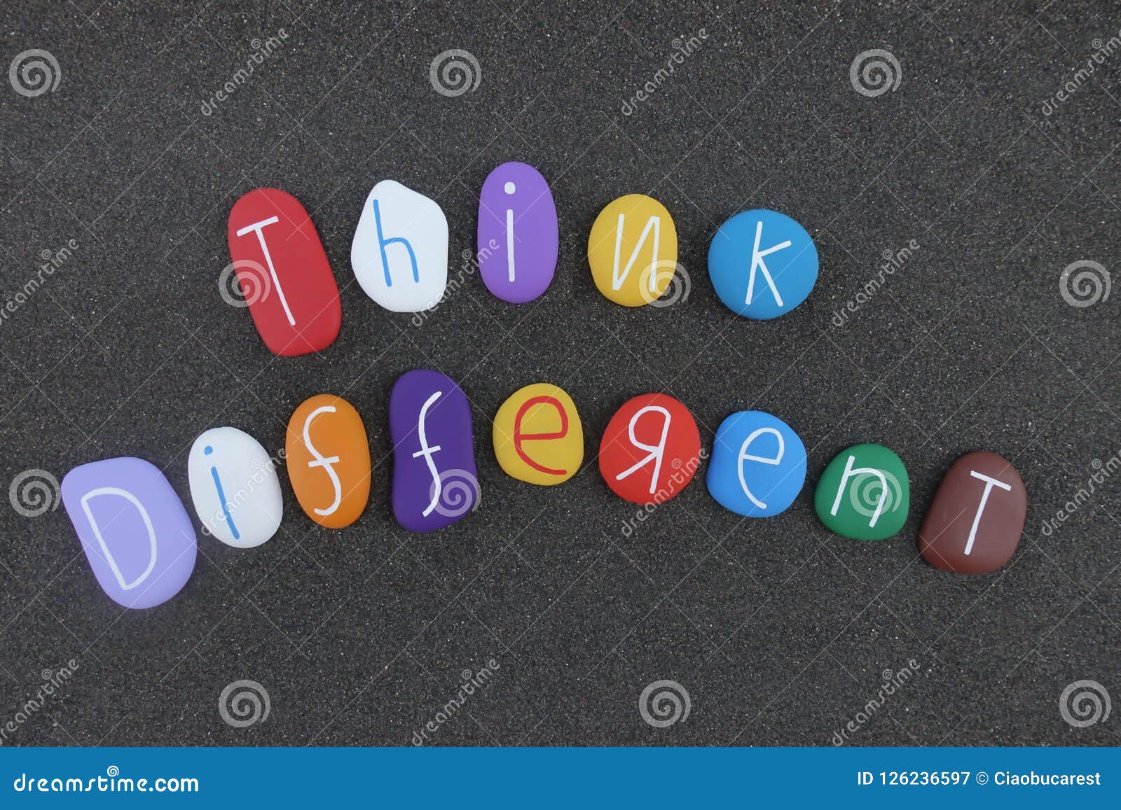 Think Different Text with Colored Stones Stock Image - Image of work ...
