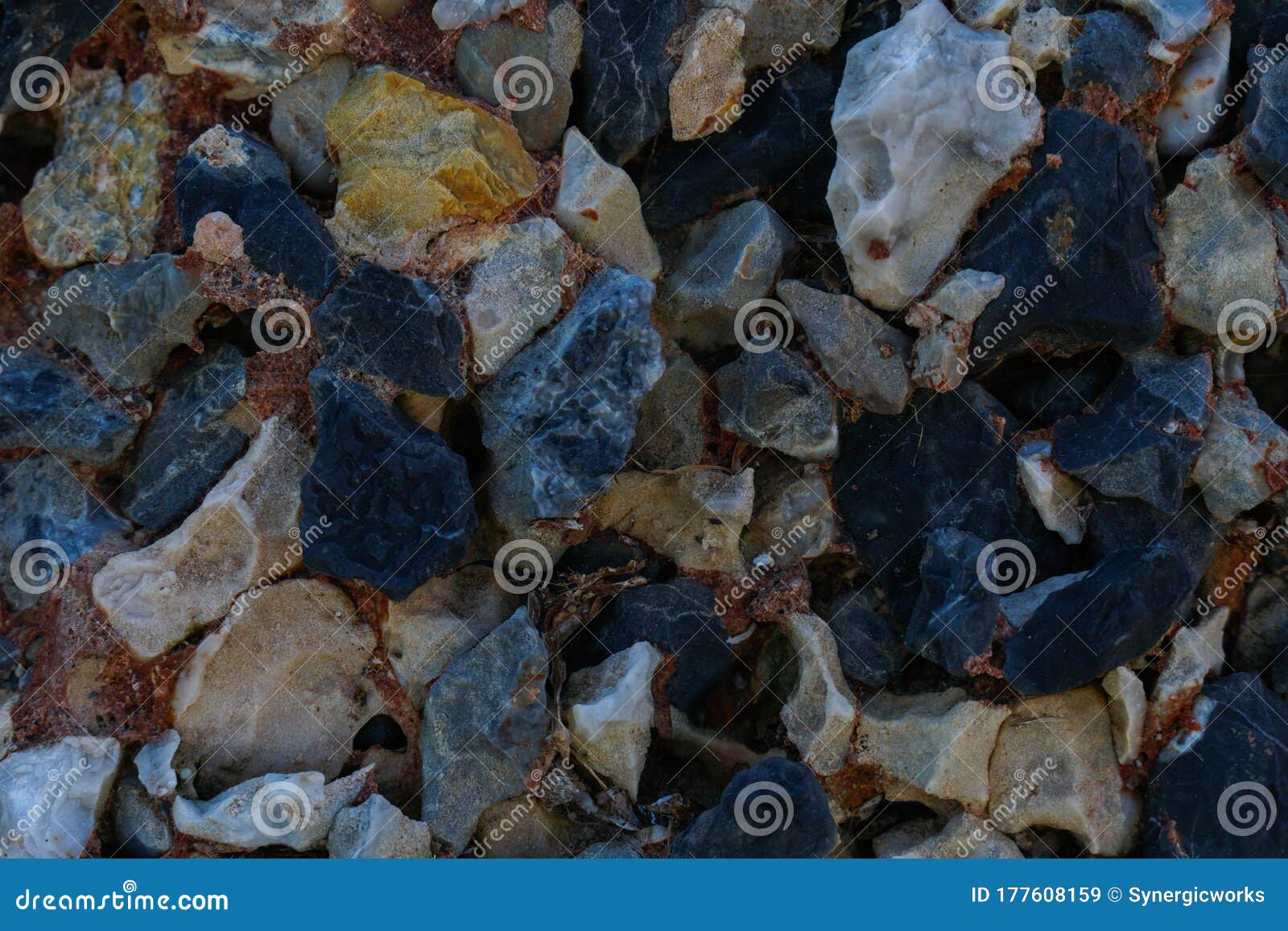 Multi Colored Stones Texture on Wall for Background Stock Image - Image ...