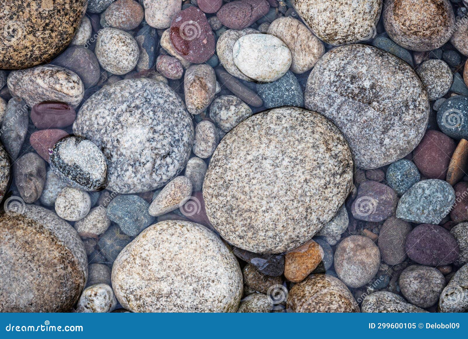 Multi-colored Stones in the Water, Background. Stock Image - Image of ...