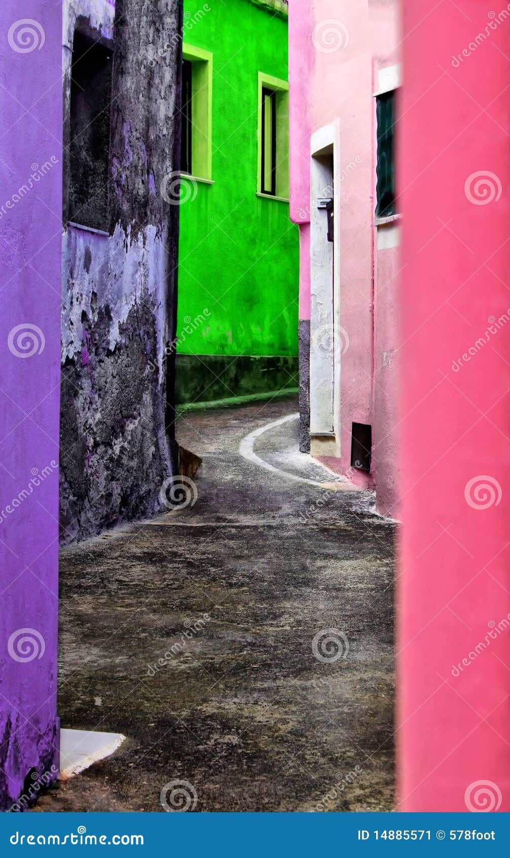 Multi-colored Street in Europe Stock Image - Image of place, tourism ...