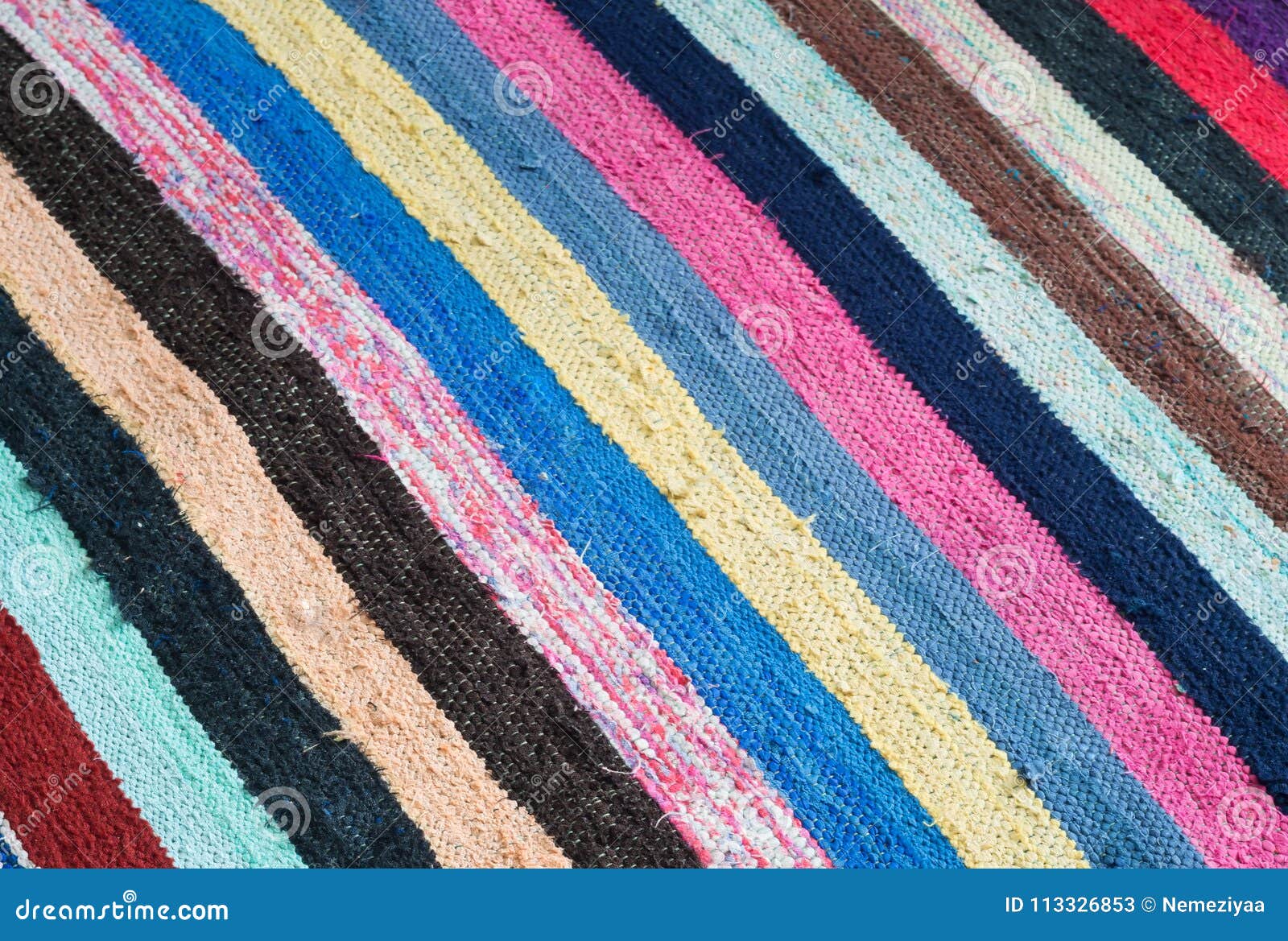 Multi-colored striped rug stock image. Image of design - 113326853