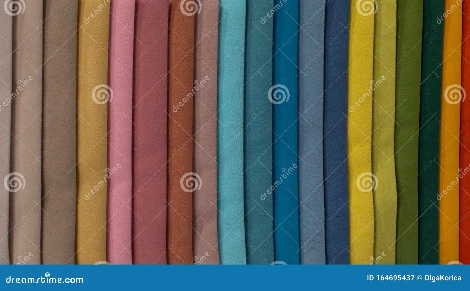 Multi-colored Strips of Fabric, Samples of Textile Material. Soft ...