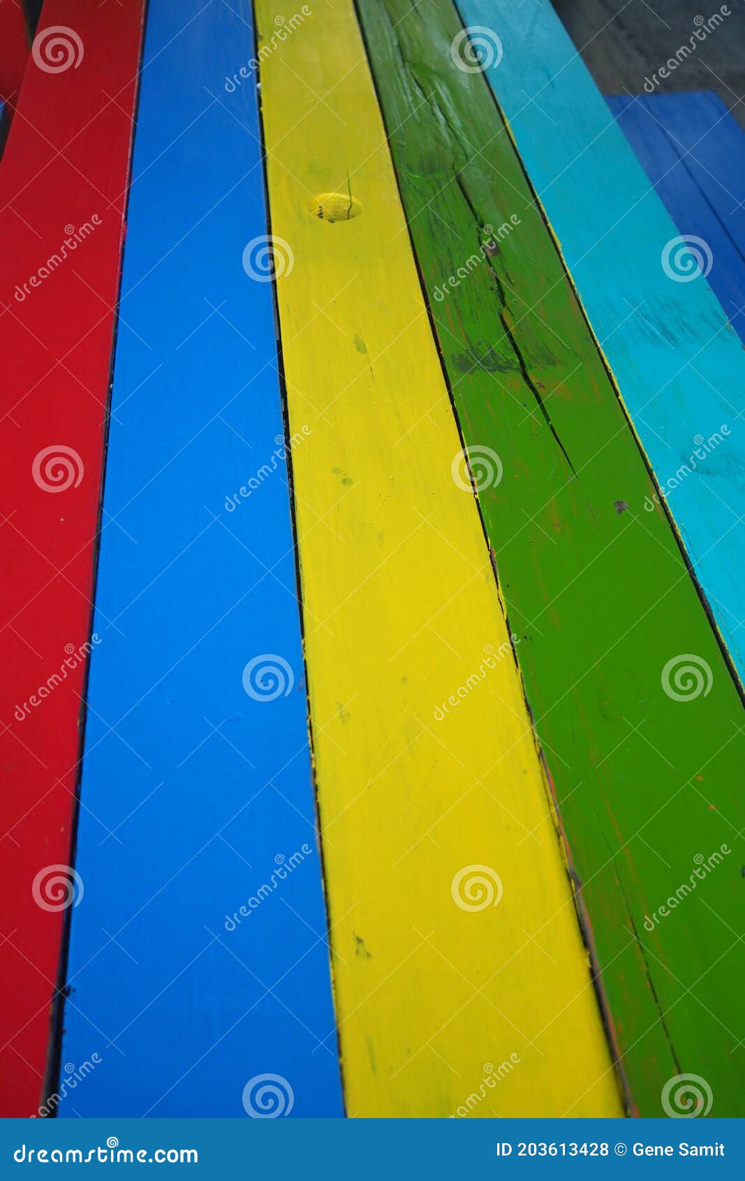 The Multi Colored Table is Outside at the Restaurant. Stock Photo ...