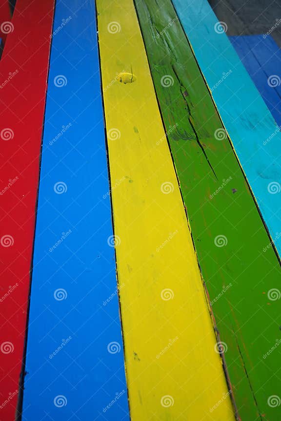 The Multi Colored Table is Outside at the Restaurant. Stock Photo ...