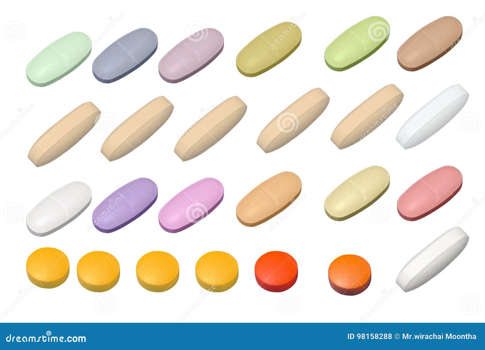 Colored Tablets And Capsules Are Removed From The Package. Colored ...