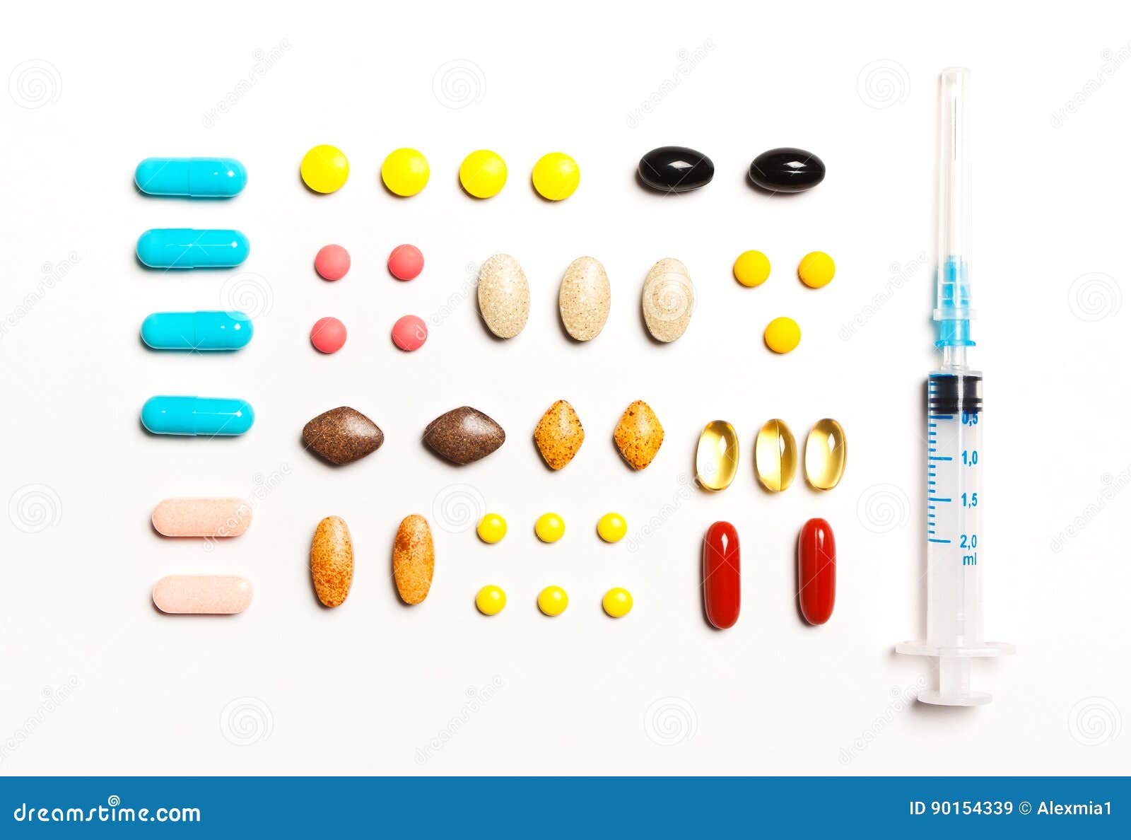 Multi-colored Tablets and Prick, Vitamins, Dietary Supplements Stock ...