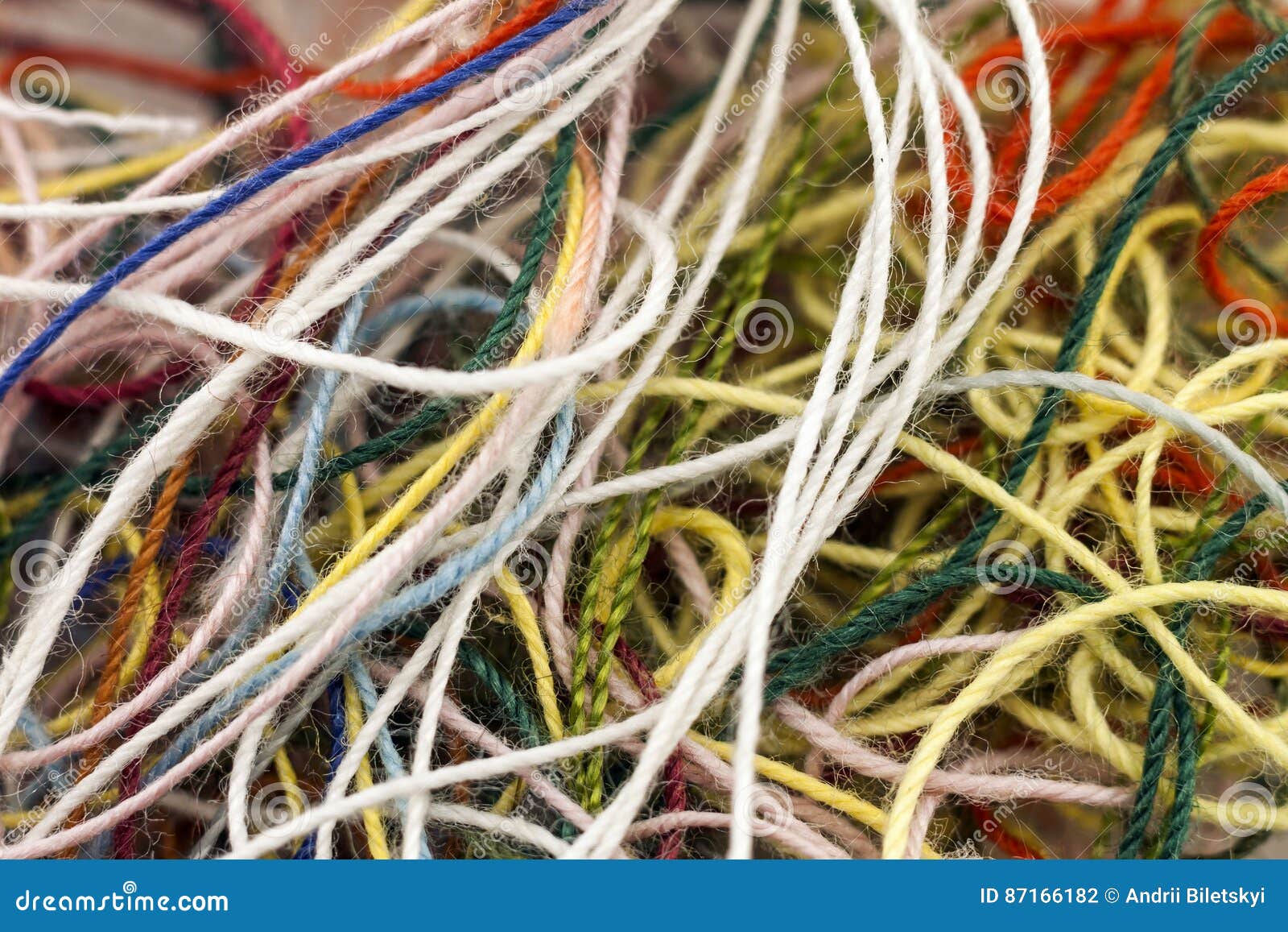 Multi-colored Tangled Colorful Needlecraft Silk Thread Rope. Mac Stock ...