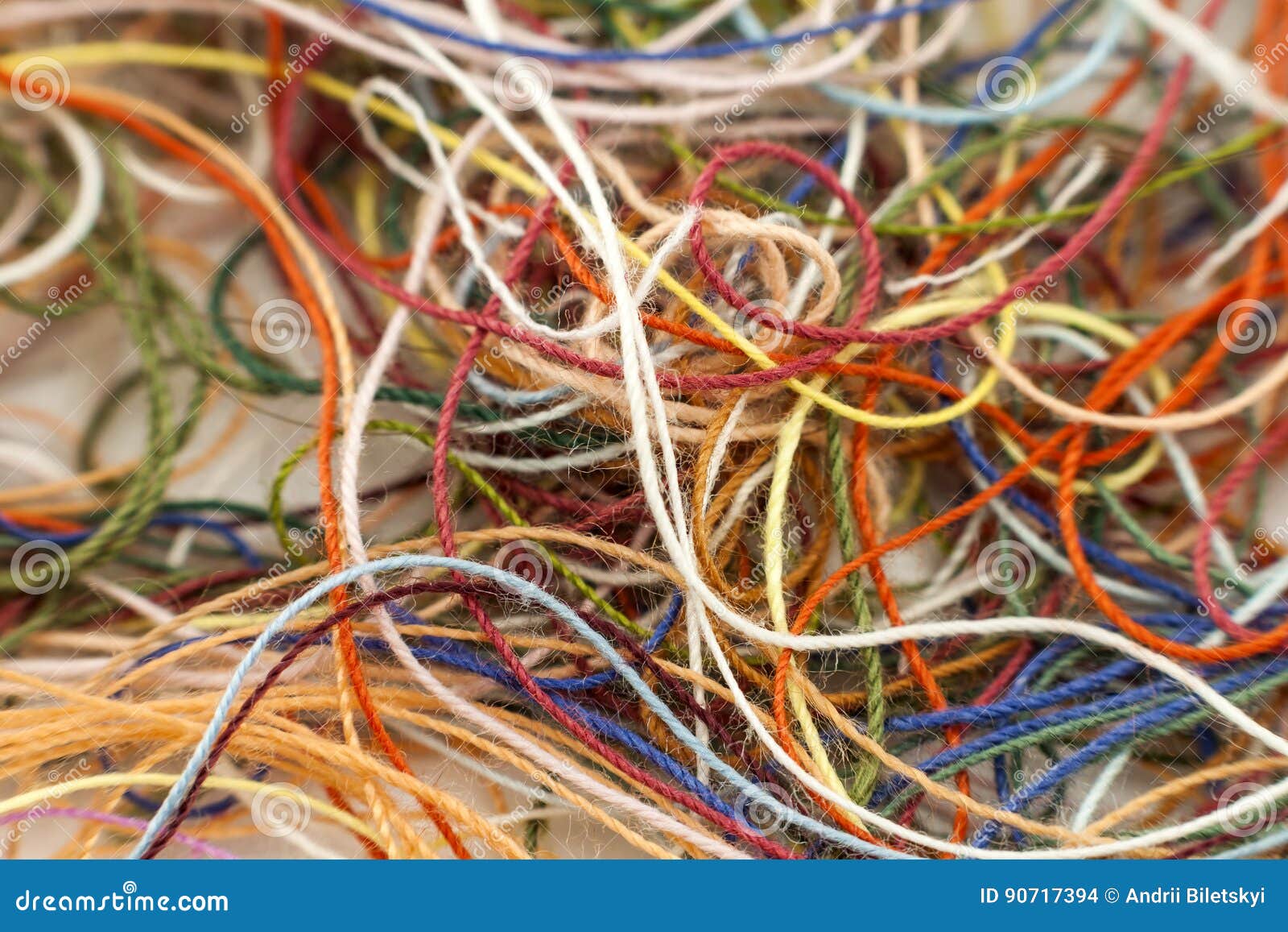 Multi-colored Tangled Colorful Needlecraft Silk Thread Rope. Mac Stock ...