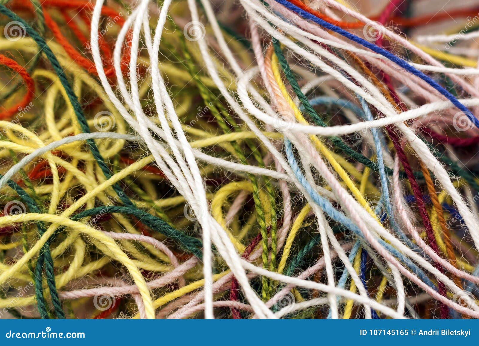 Multi-colored Tangled Colorful Needlecraft Silk Thread Rope. Mac Stock ...