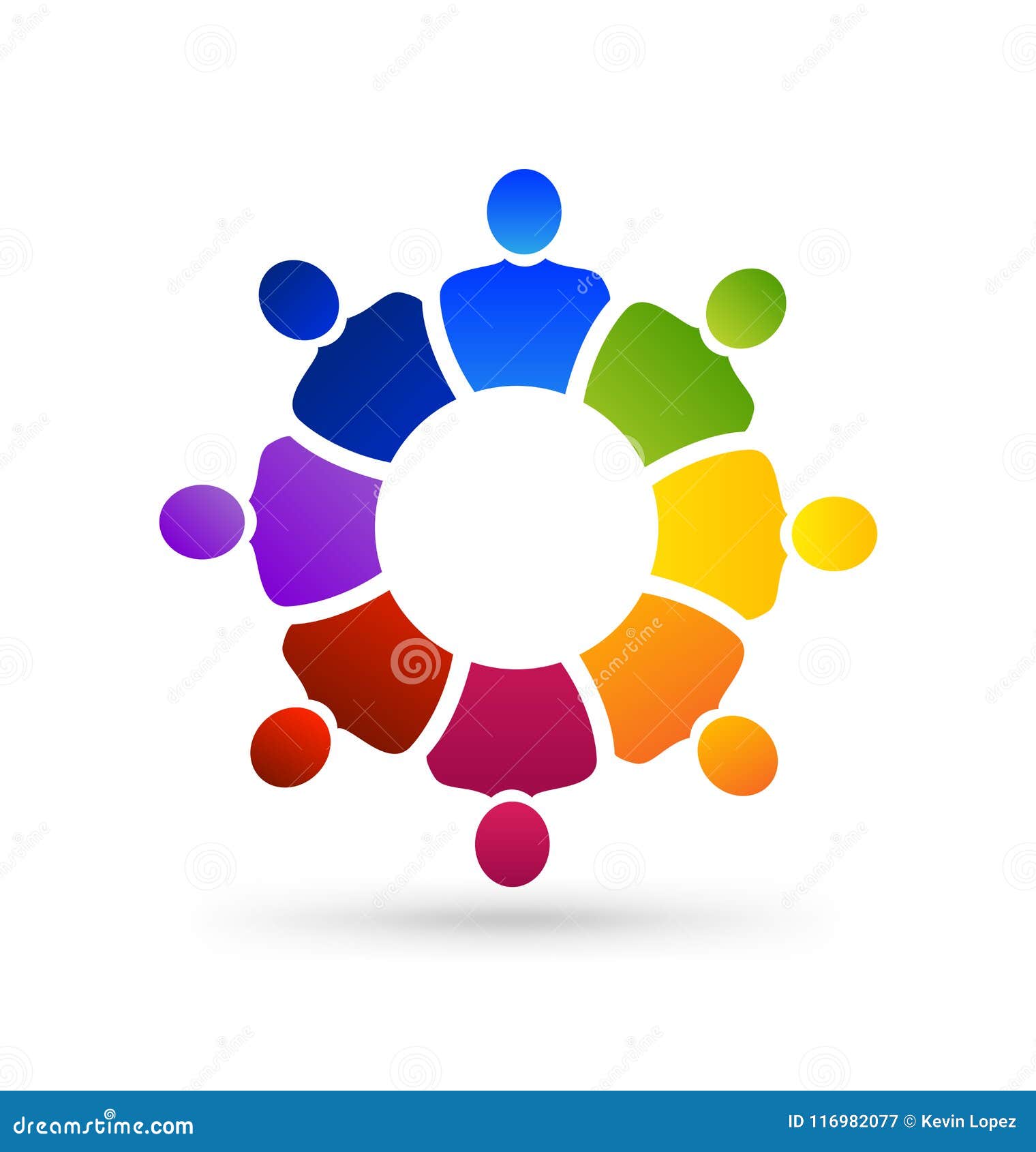 Multi-colored Teamwork People, Caring Group, Vector Icon Stock Vector ...