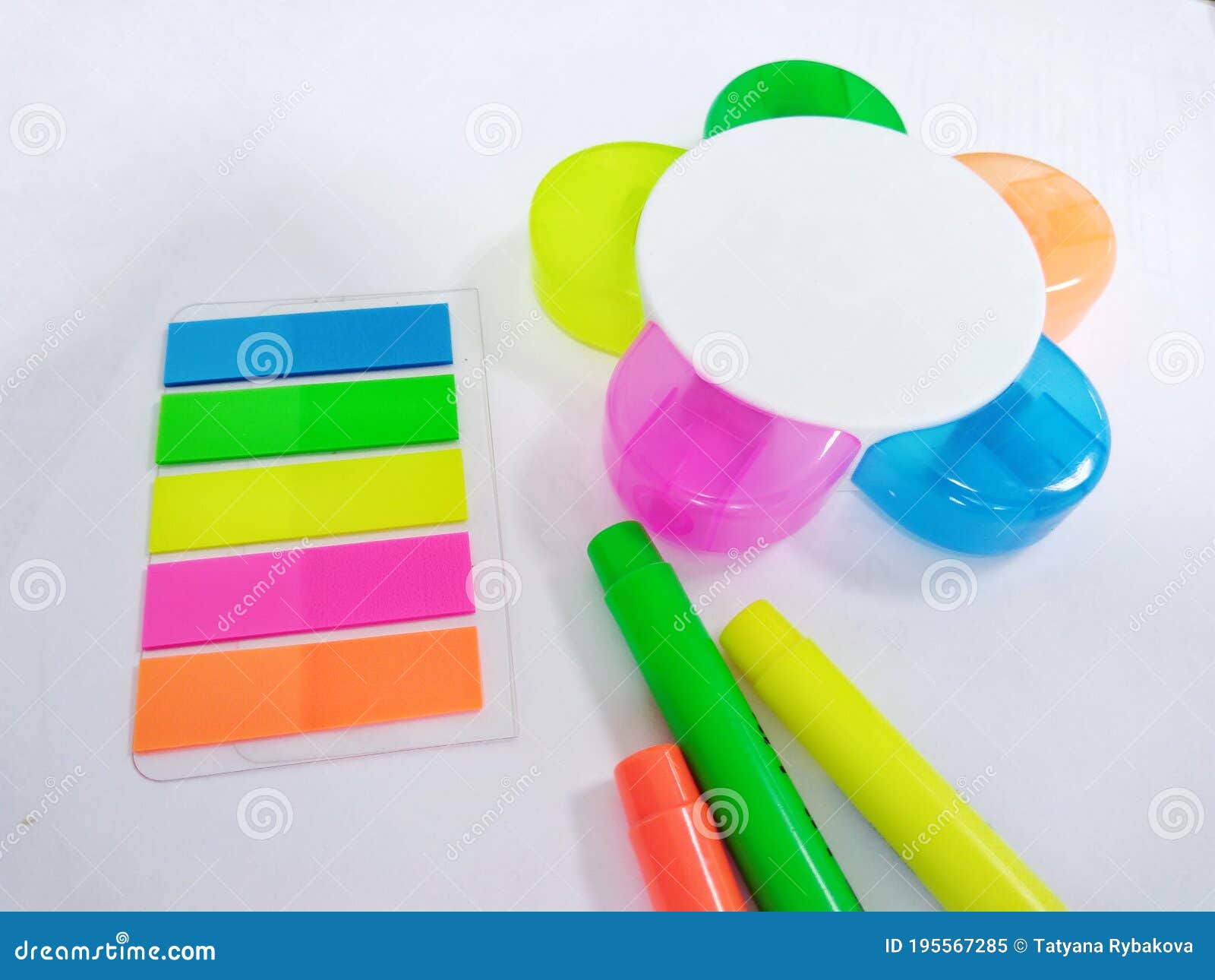 Multi-colored Text Markers. Office Stationery Stock Image - Image of ...