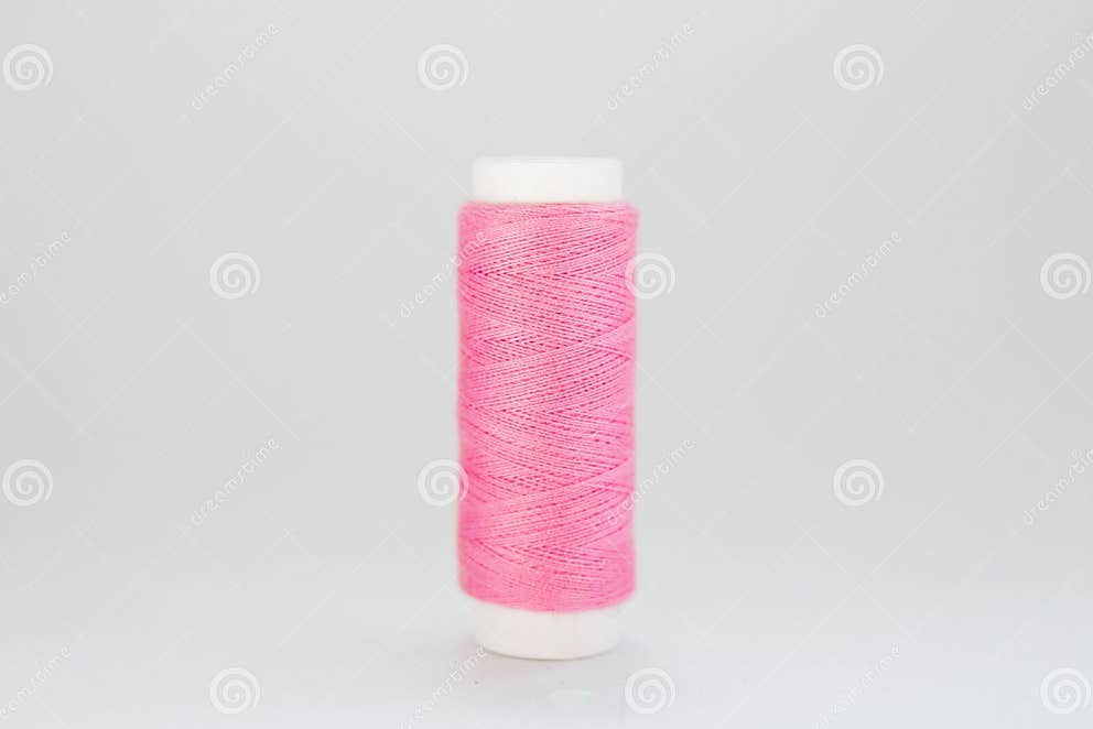 Pink Threads for Sewing on a White Background Stock Image - Image of ...