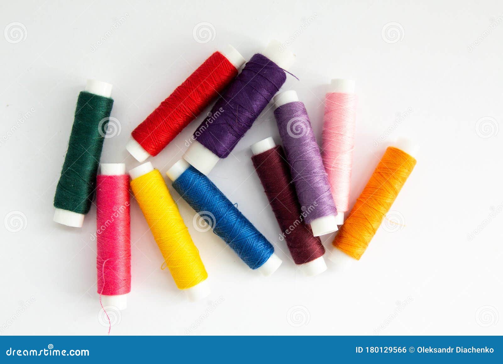 Multi-colored Threads for Sewing on a White Background Stock Photo ...