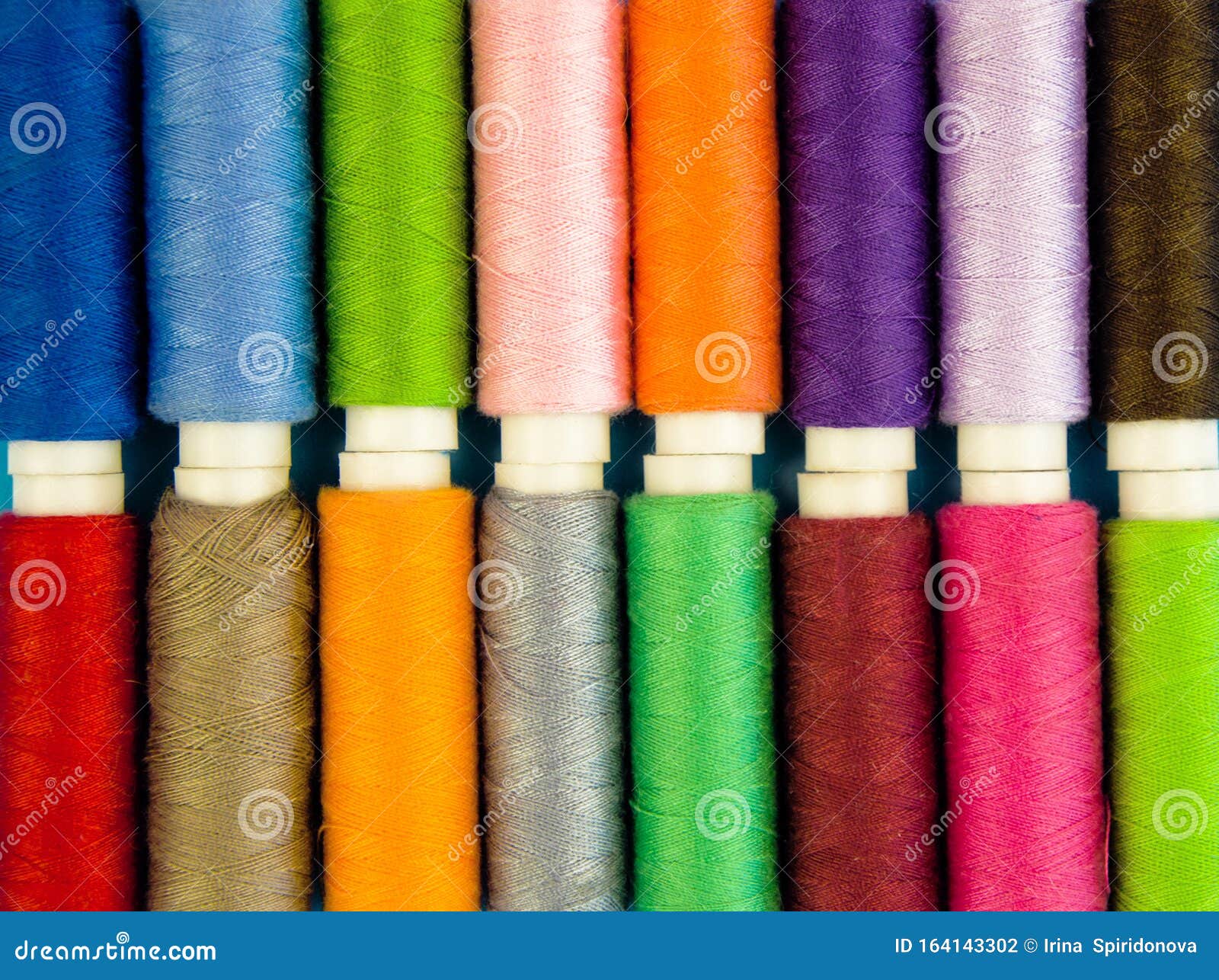 Multi-colored Threads in Spools, Sewing Stock Photo - Image of macro ...