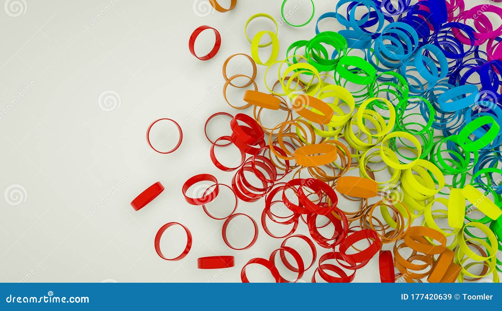 Multi-colored Three-dimensional Rings. Rainbow Background. 3d Render ...