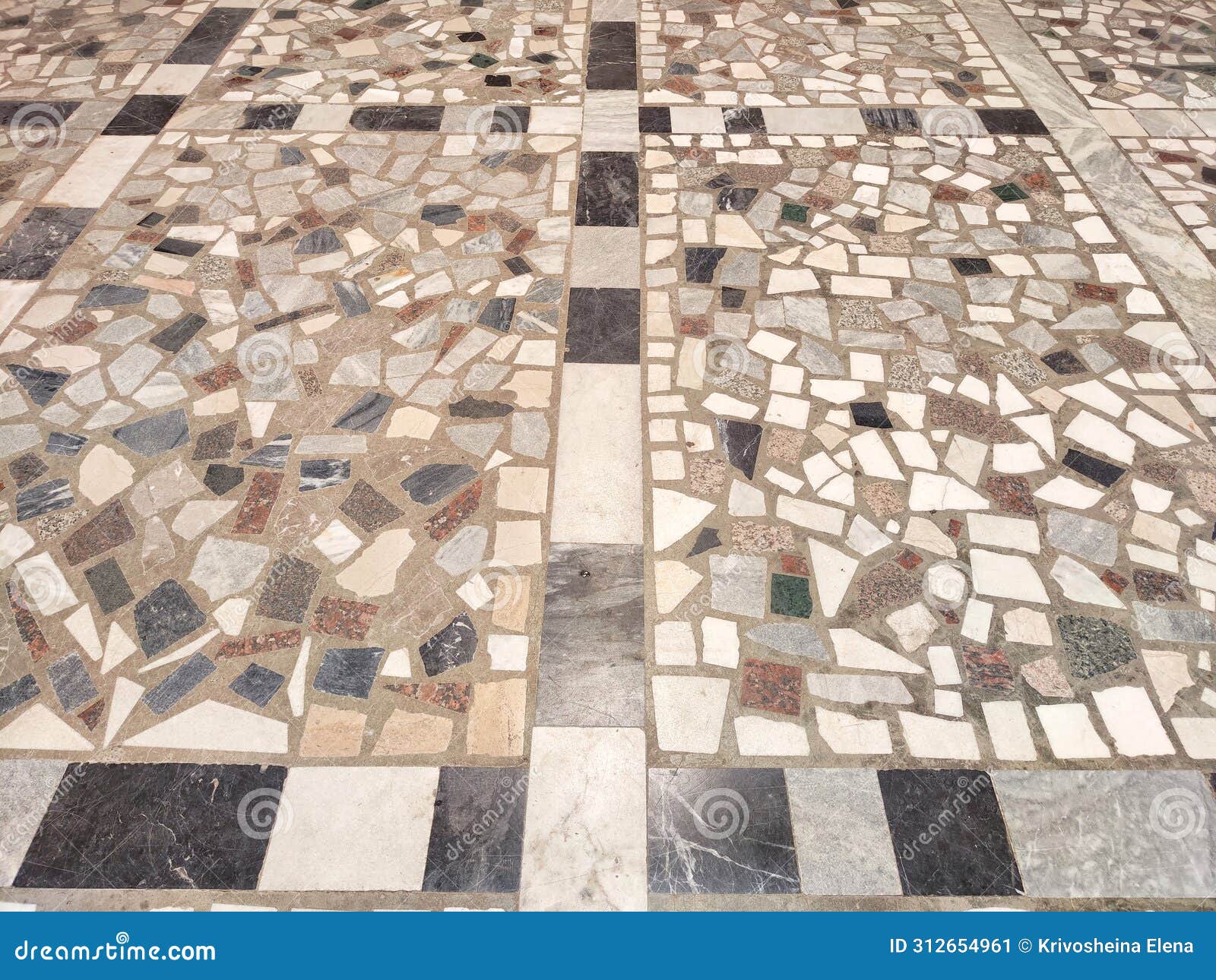 Multi-Colored Tiled Flooring with Intricate Patterns. Background ...