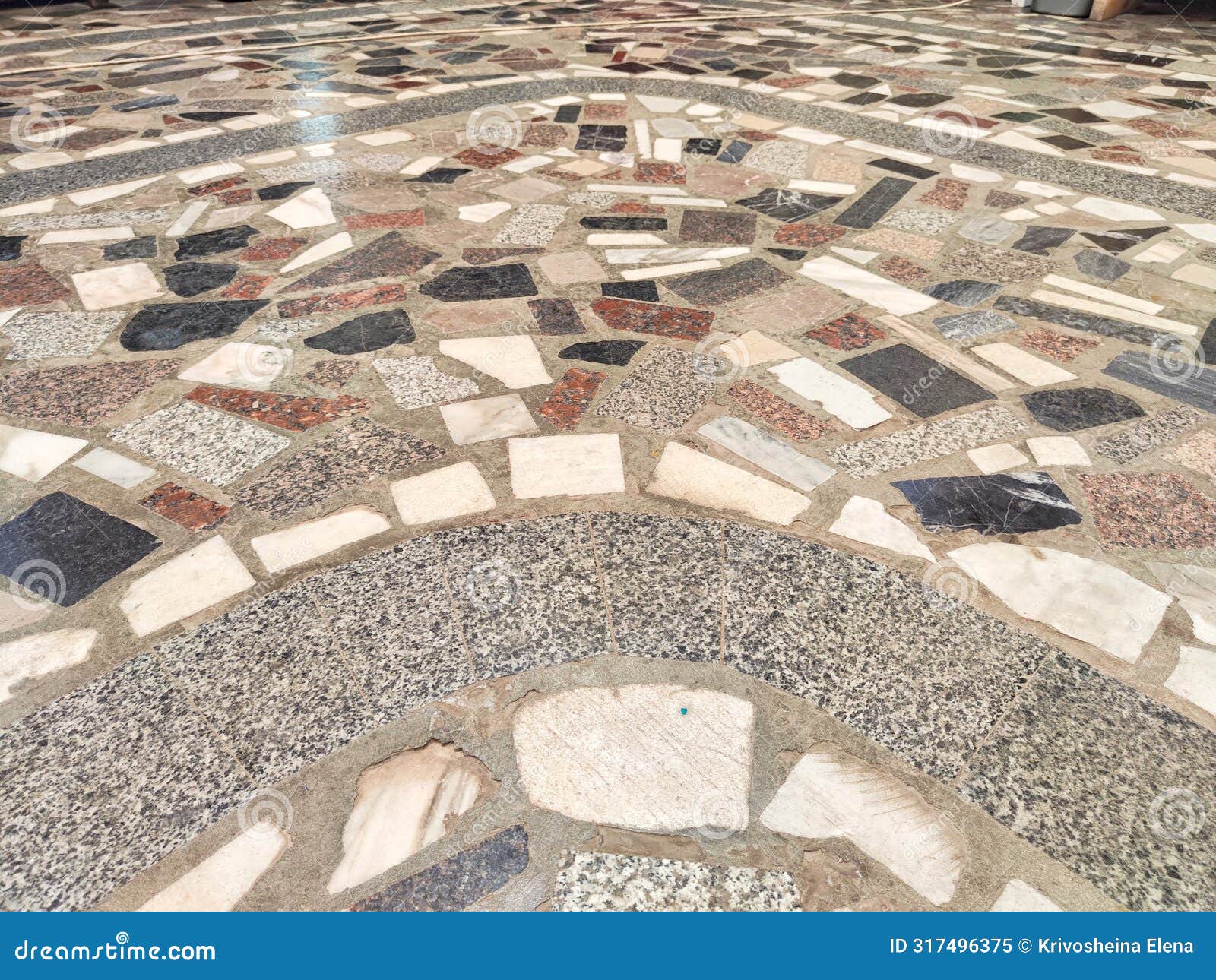 Multi-Colored Tiled Flooring with Intricate Patterns. Background ...