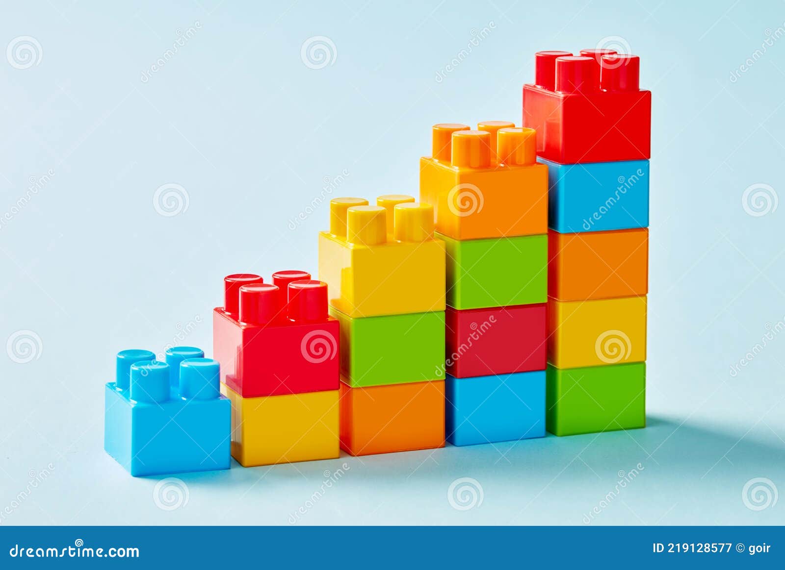 Multi-colored Toy Blocks Chart Stock Image - Image of creativity, order ...