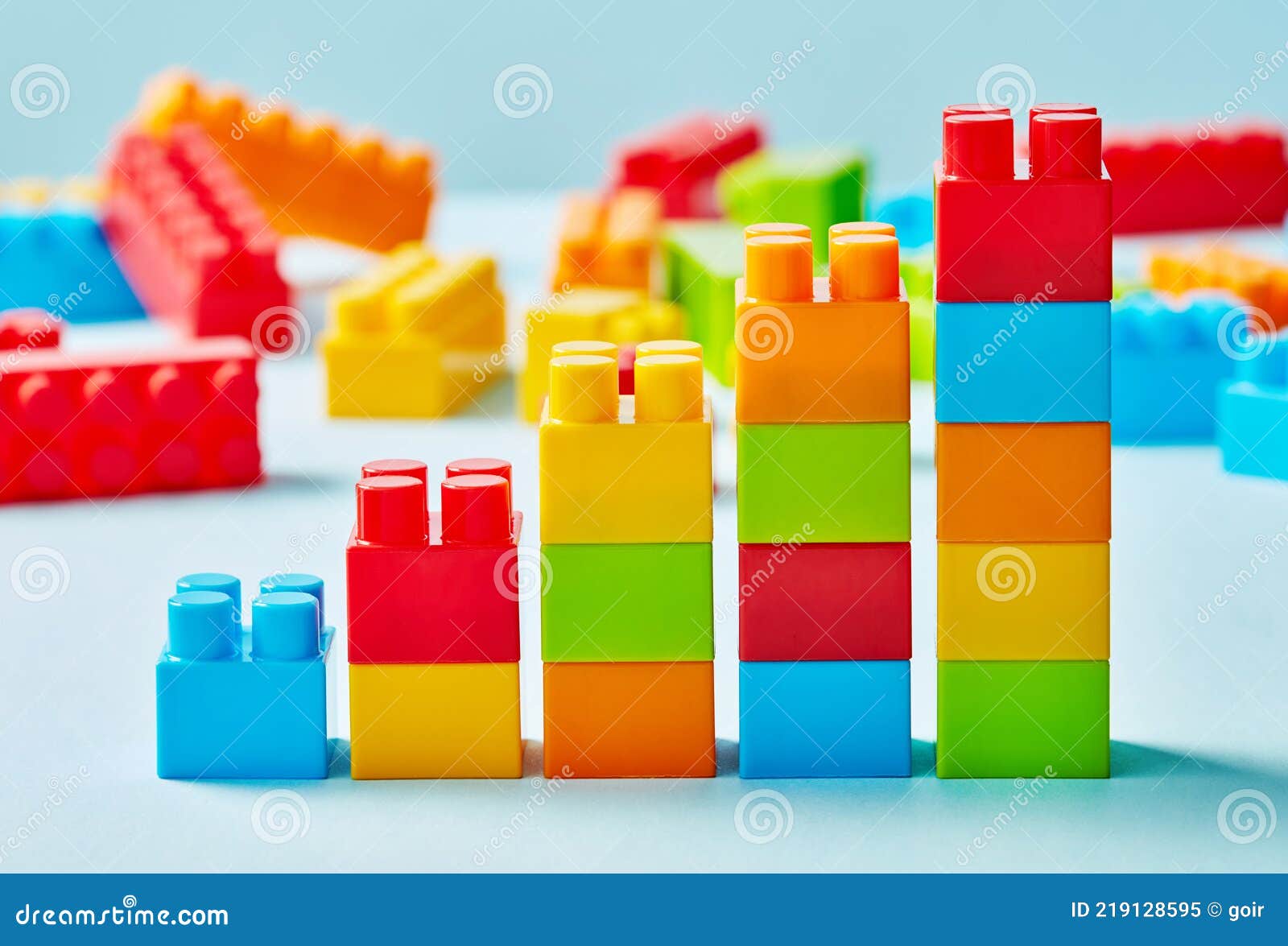 Multi-colored Toy Blocks Chart Stock Image - Image of economy, group ...