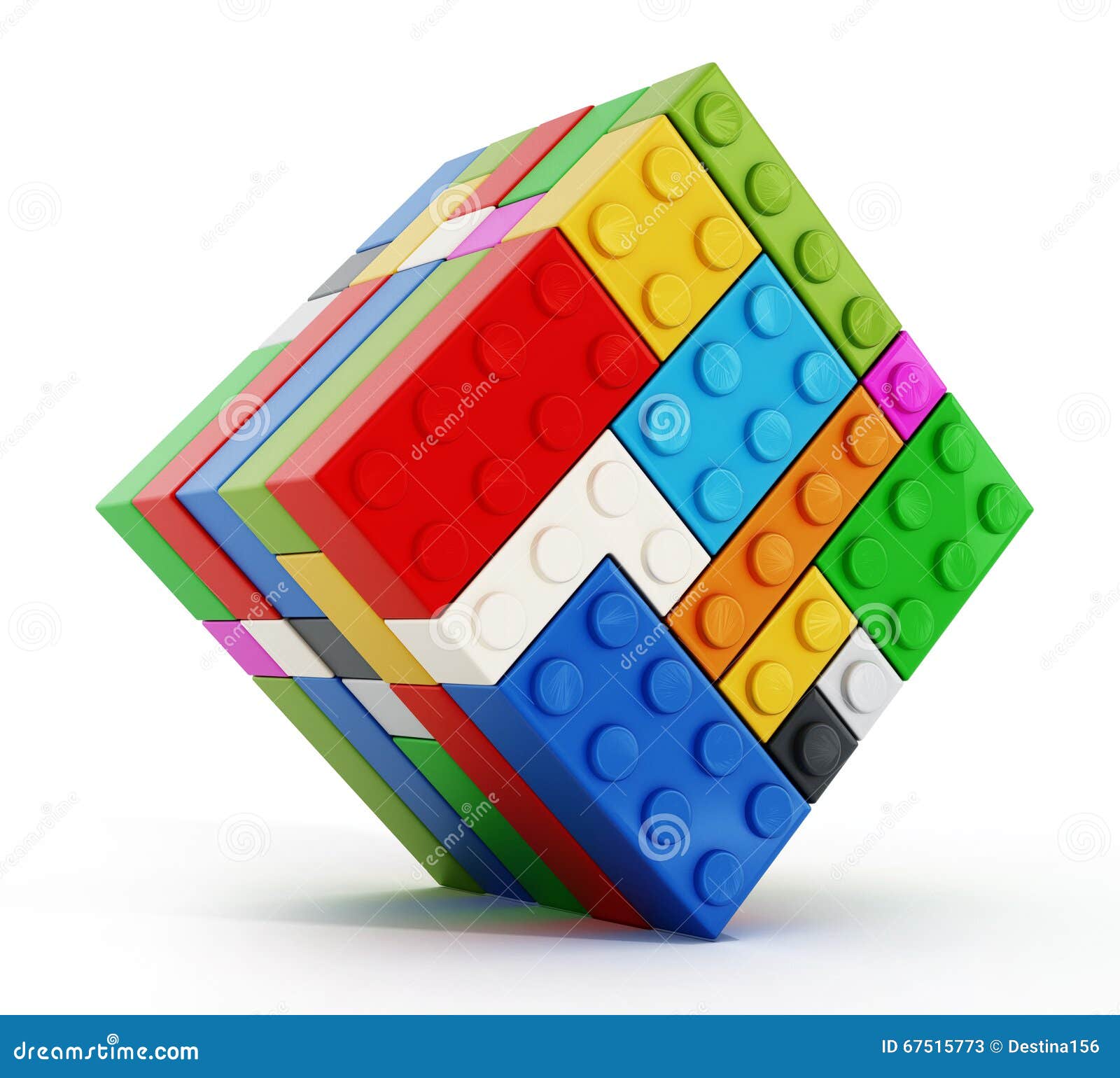 Multi Colored Toy Blocks Cube Stock Illustration - Illustration of ...