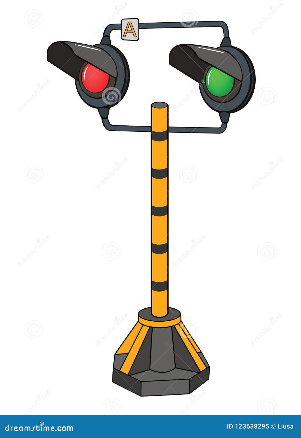 Illustration Railway Traffic Light. Semaphore. Cartoon Stock Vector ...